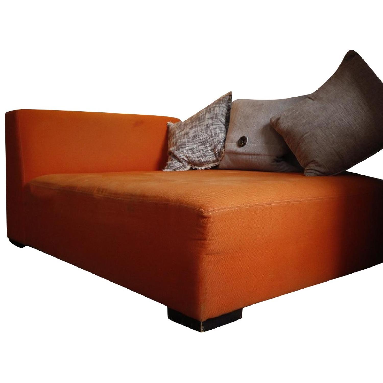 CB2 Orange Chaise Lounge - AptDeco