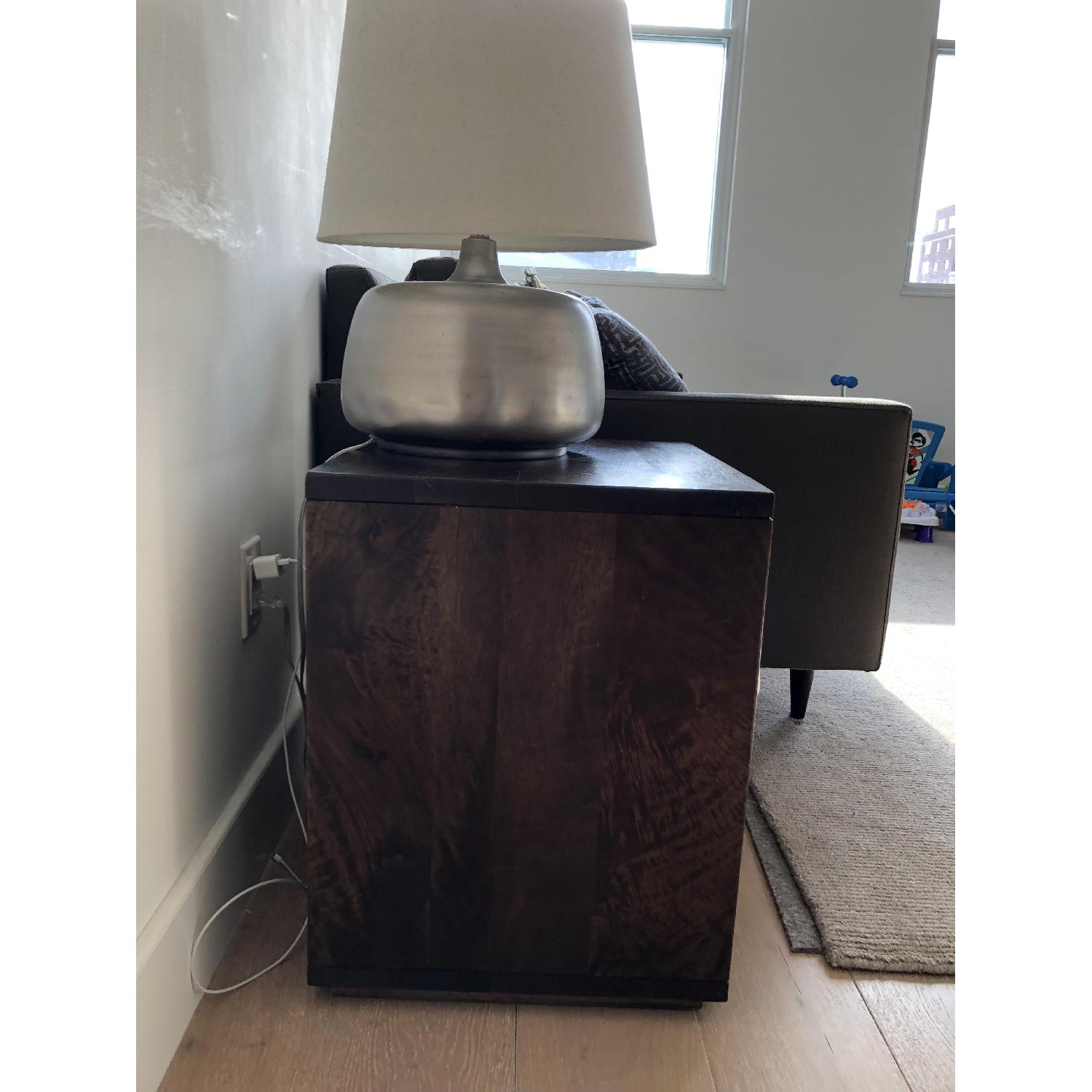 Crate & Barrel Sanders Wood Cube - AptDeco