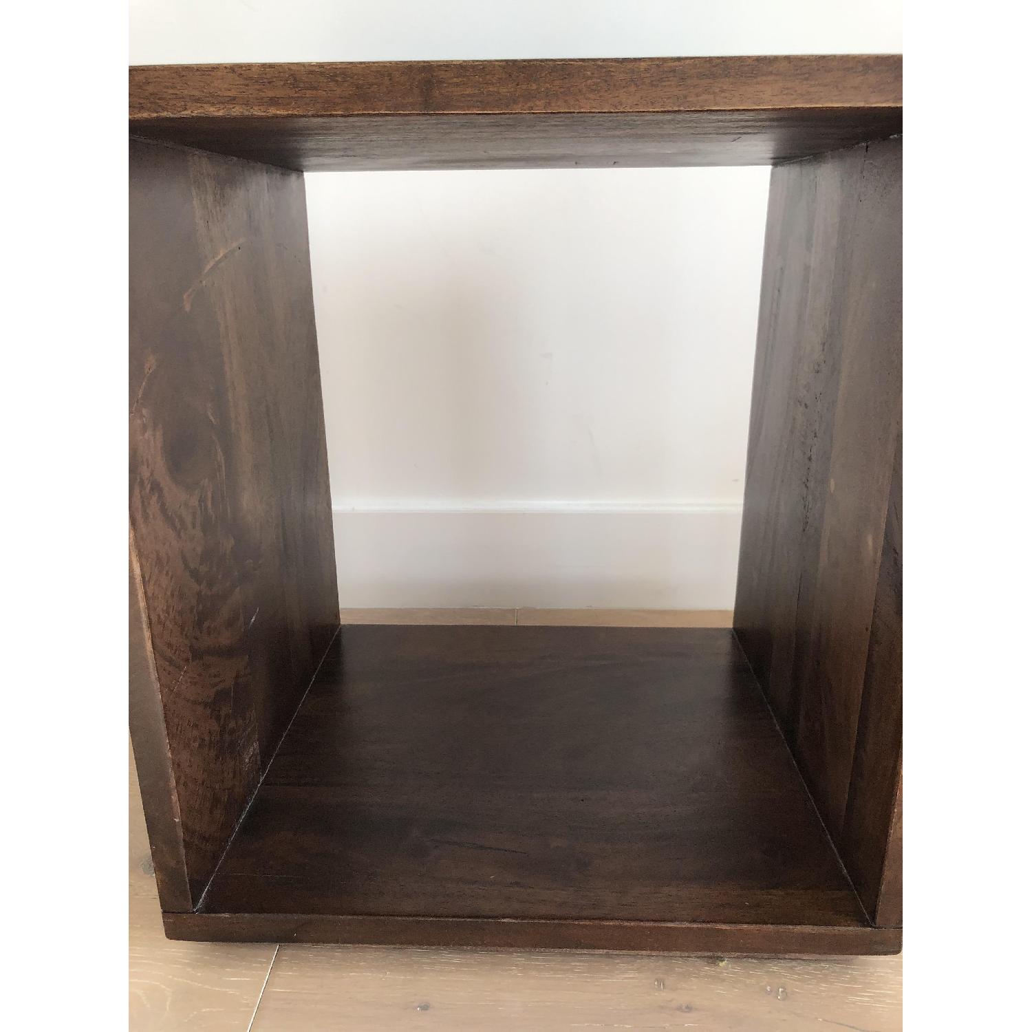 Crate & Barrel Sanders Wood Cube - AptDeco