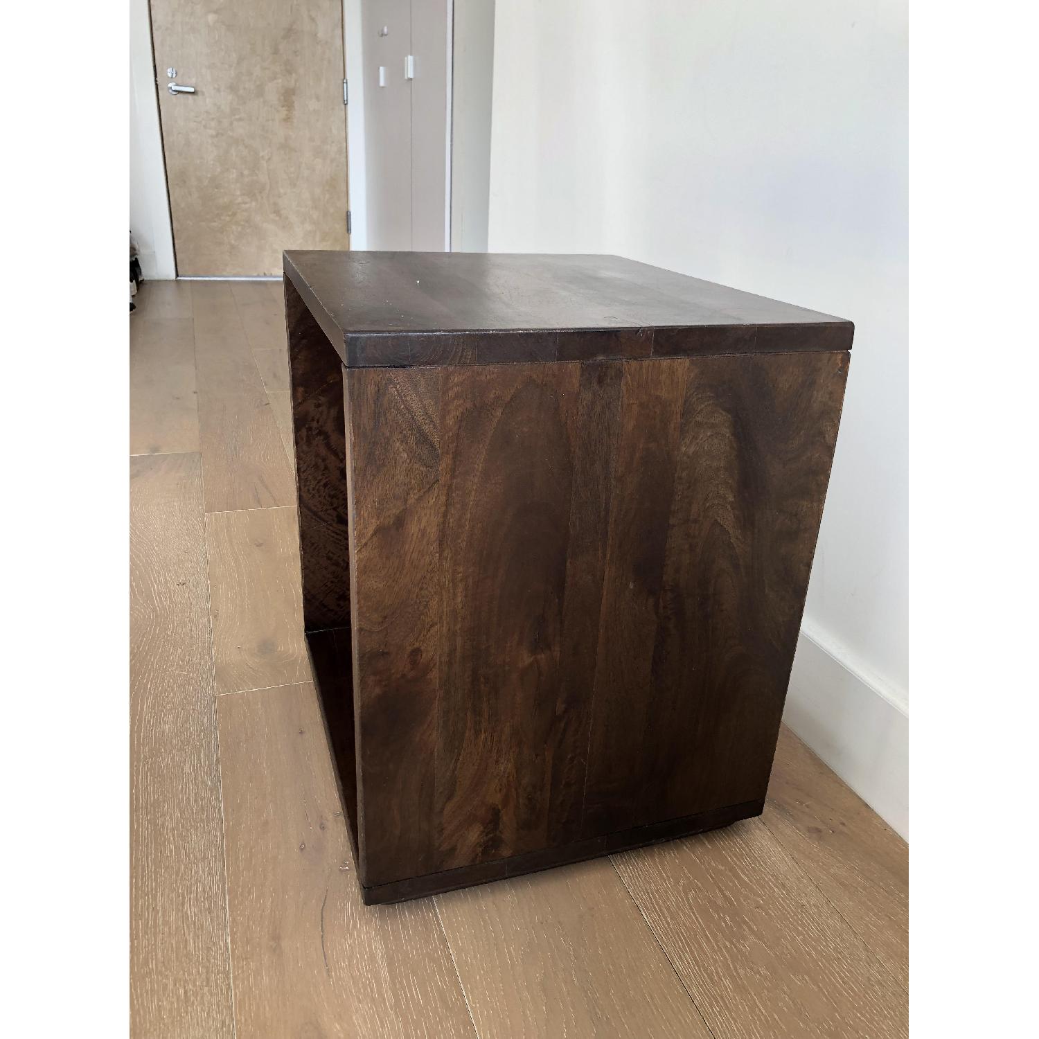 Crate & Barrel Sanders Wood Cube - AptDeco