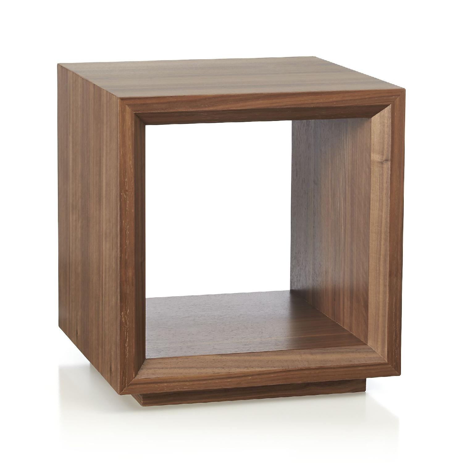 Crate & Barrel Sanders Wood Cube - AptDeco