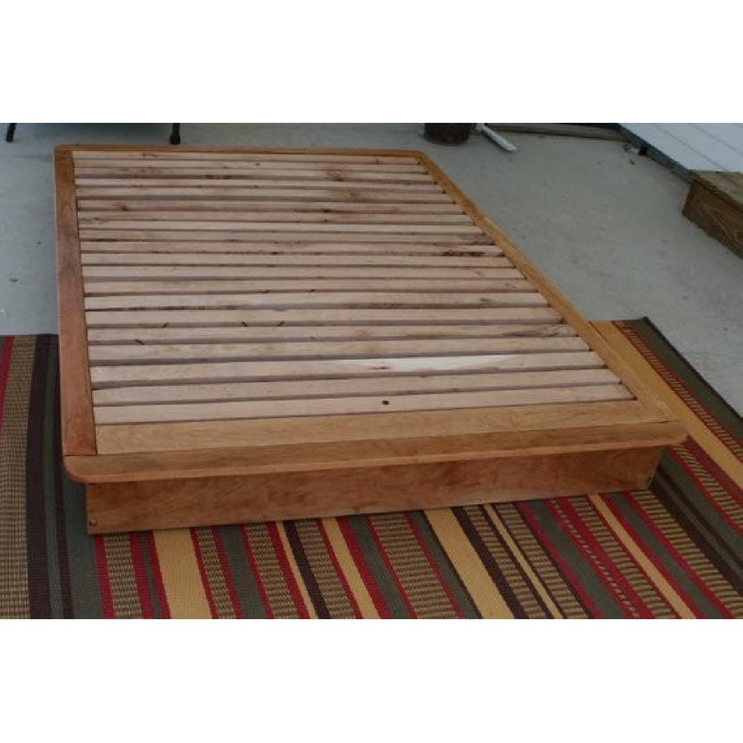 Handmade Cherry Wood Full Size Platform Bed Frame - AptDeco