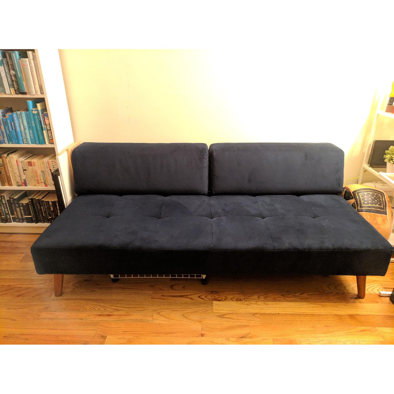 West Elm Retro Tillary Sofa in Ink Blue - AptDeco