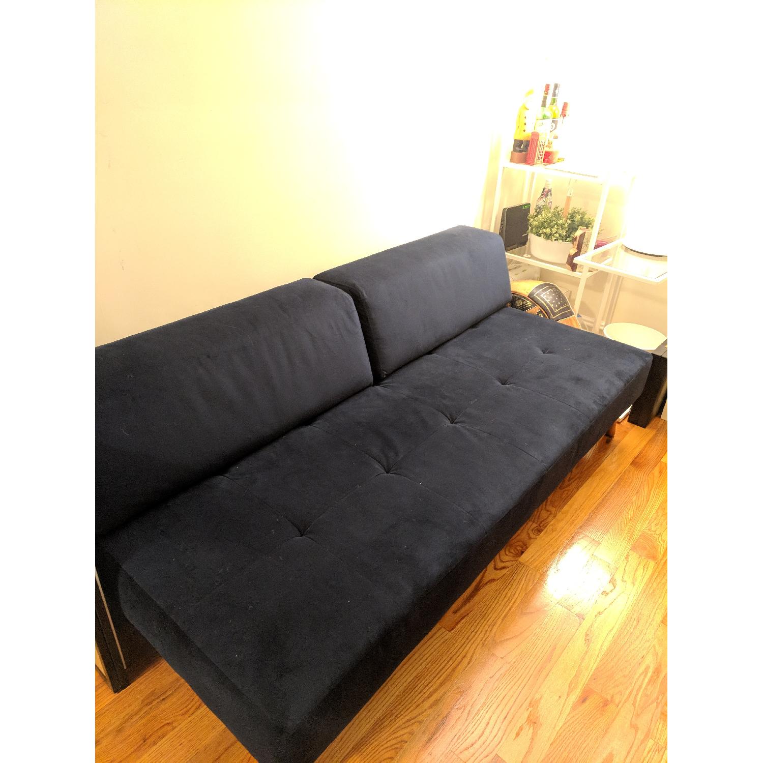 West Elm Retro Tillary Sofa in Ink Blue - AptDeco