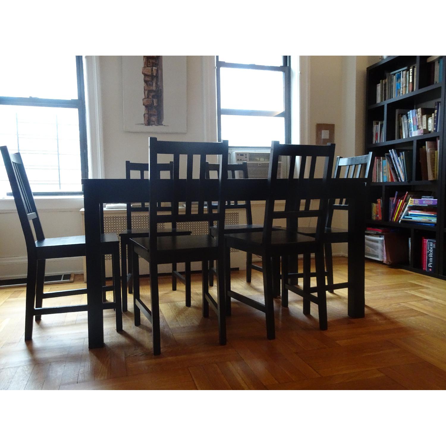 Ikea Black Wood Dining Chairs - AptDeco