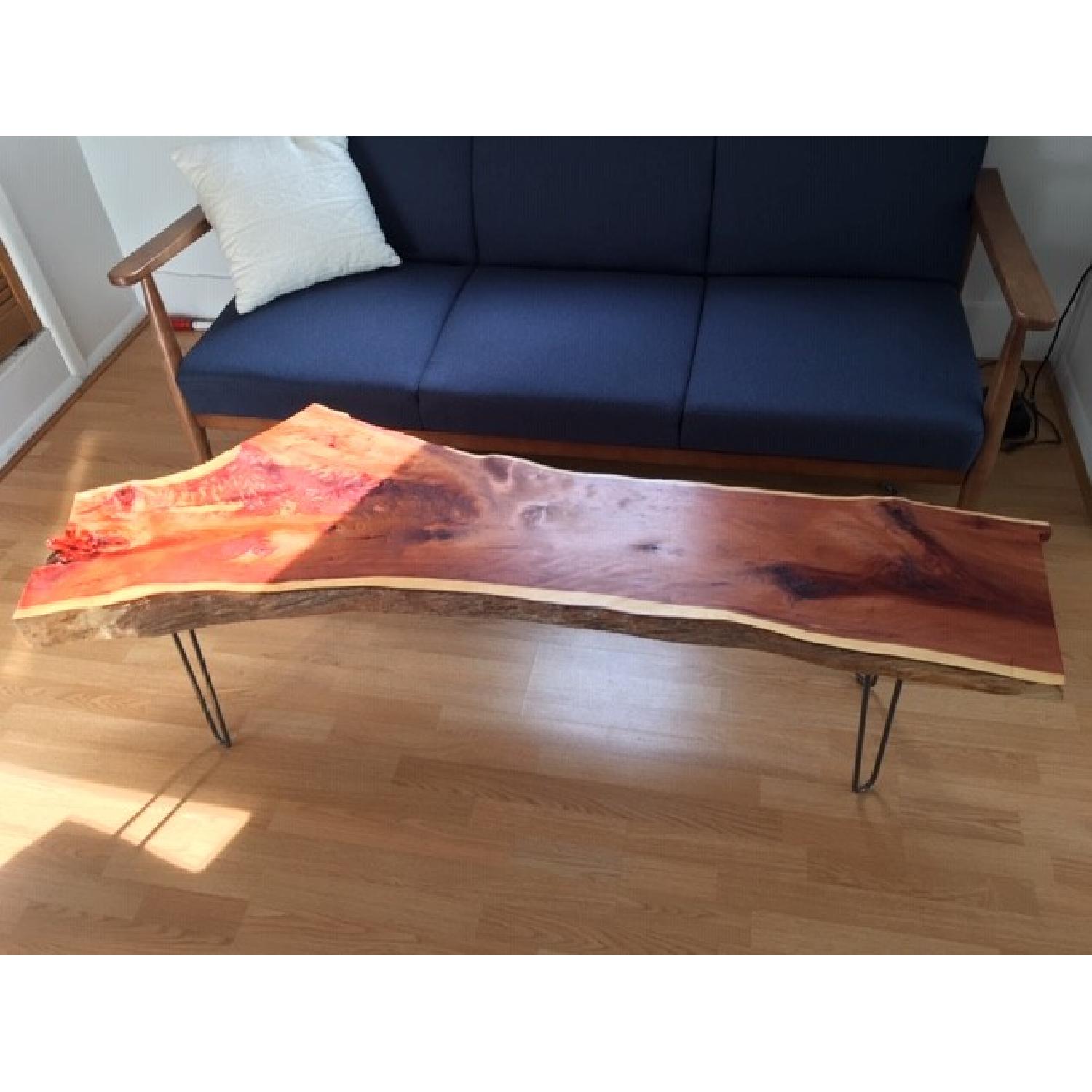 Live Edge Slab Coffee Table in Eastern Red Cedar - AptDeco