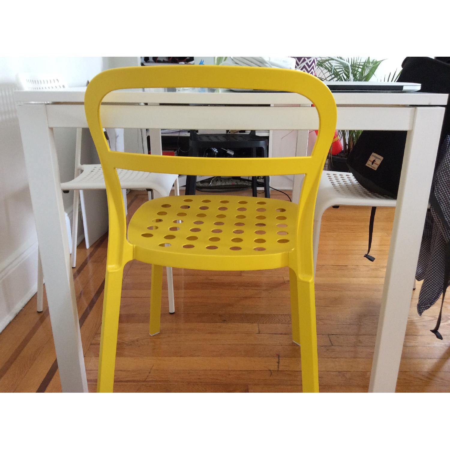 Ikea Melltorp White Table w/ 4 Chairs - AptDeco