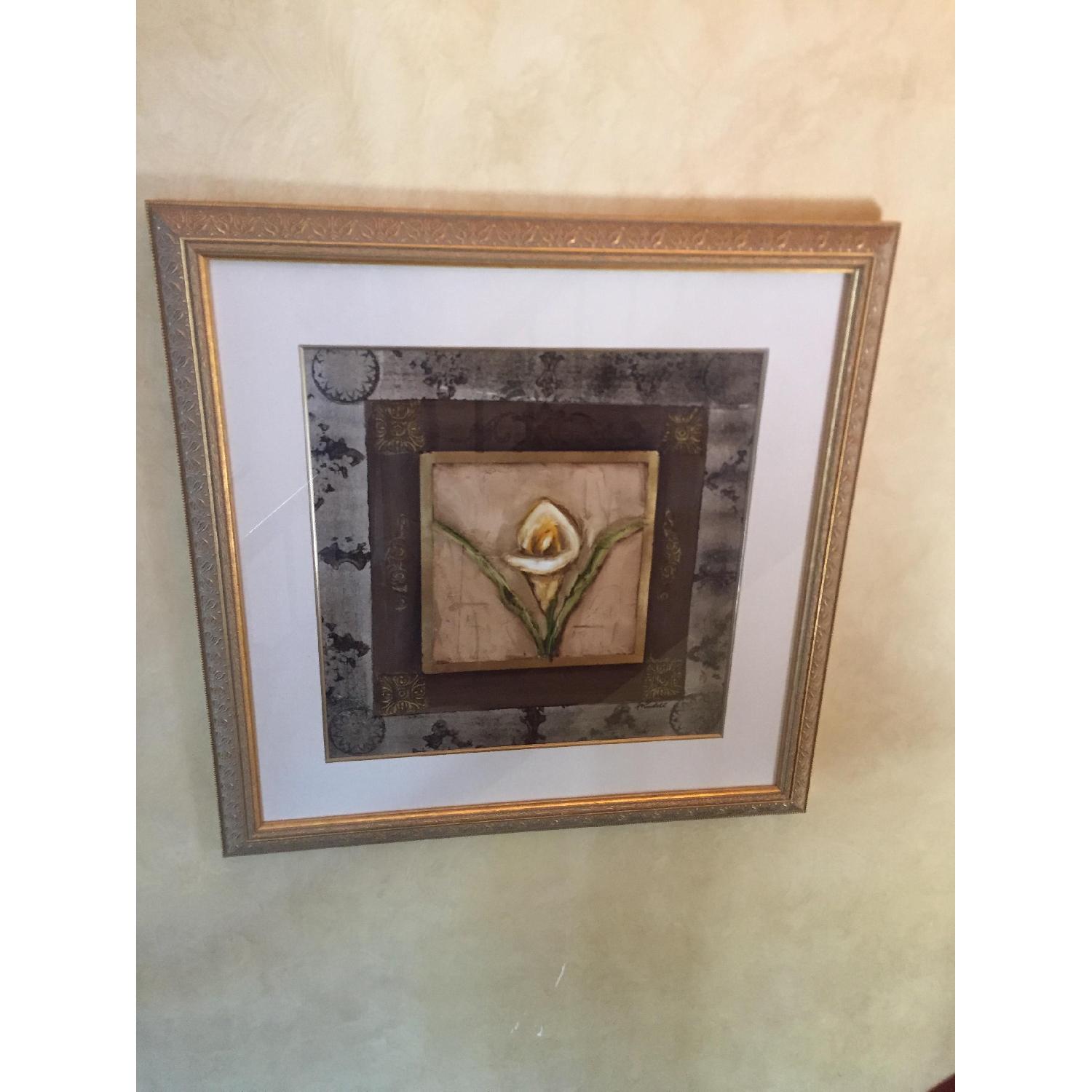 Signed Art w/ Gold Frame - AptDeco