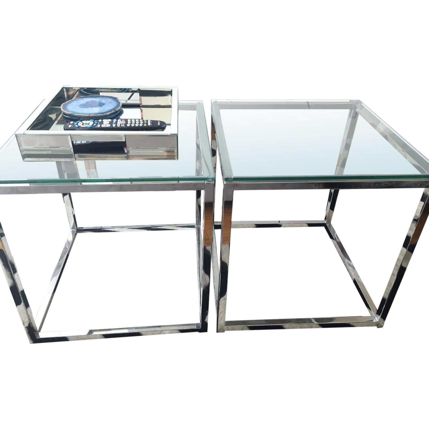 CB2 Smart Glass Side Tables - AptDeco