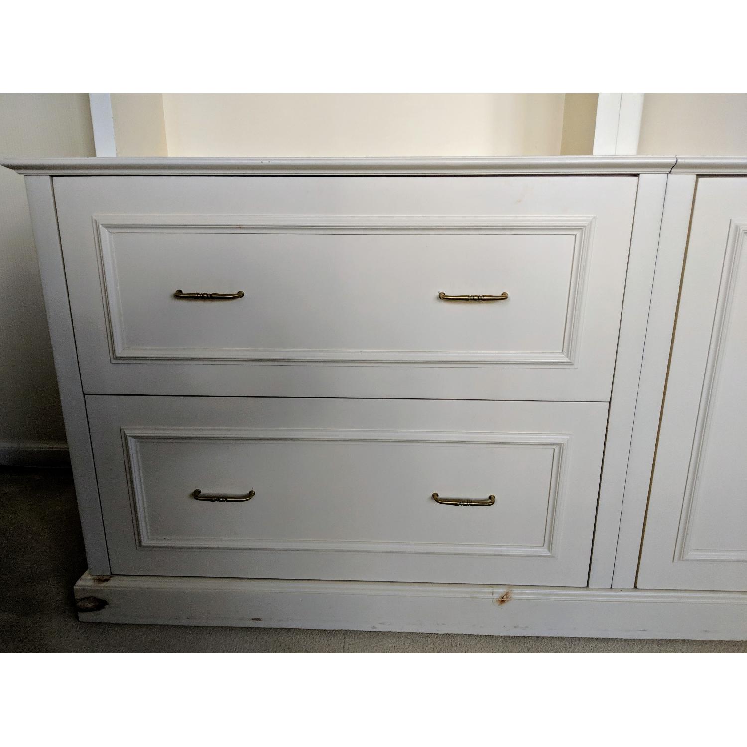 Custom Millwork Shelving Wall Unit in White - AptDeco