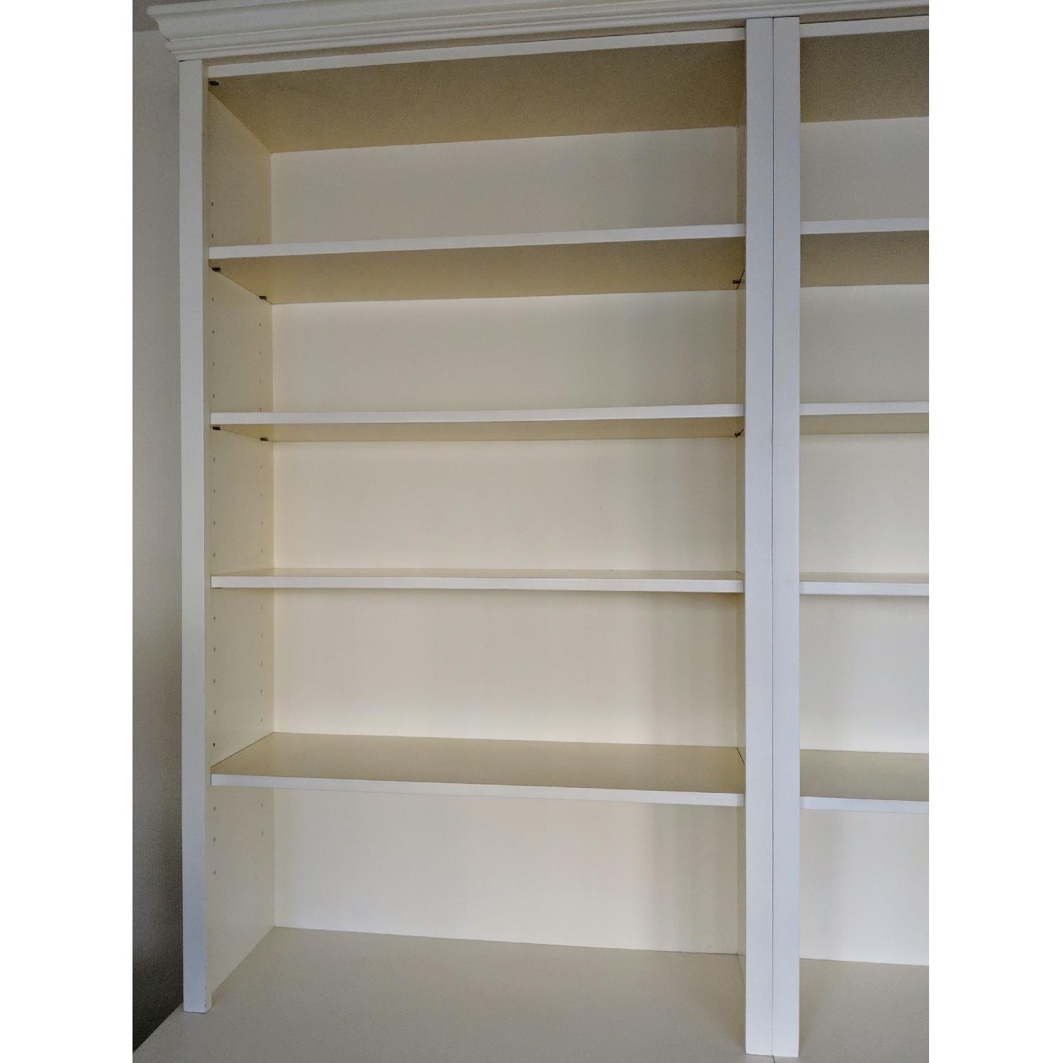 Custom Millwork Shelving Wall Unit in White - AptDeco