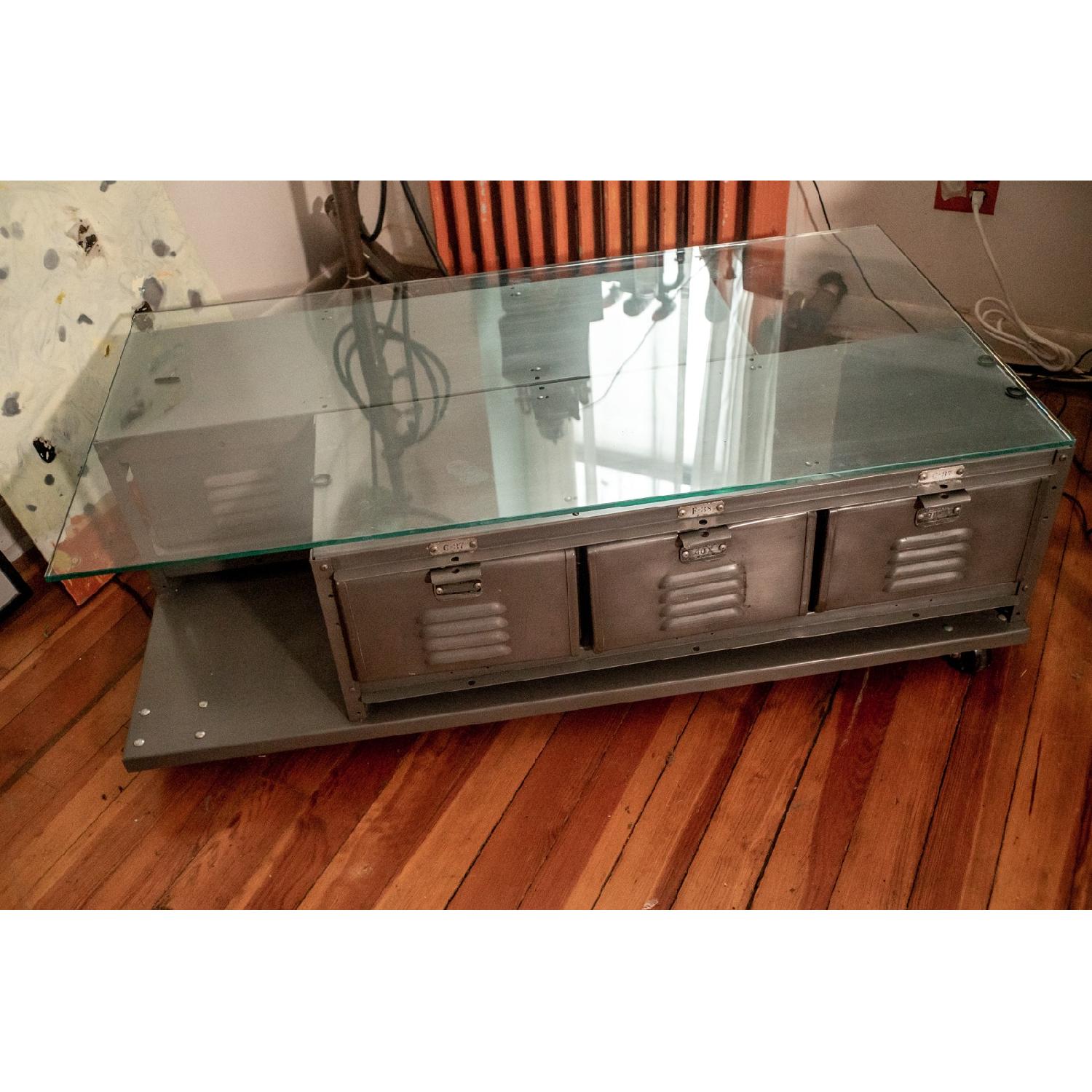Upcycled Industrial Vintage Locker Coffee Table - AptDeco