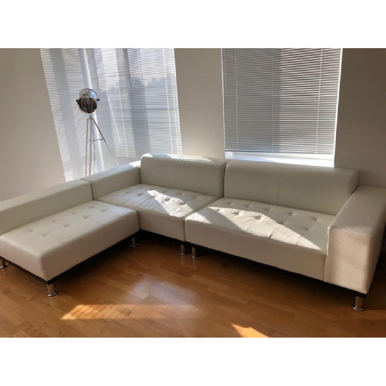 Modani Phantom White Sectional Sofa - AptDeco