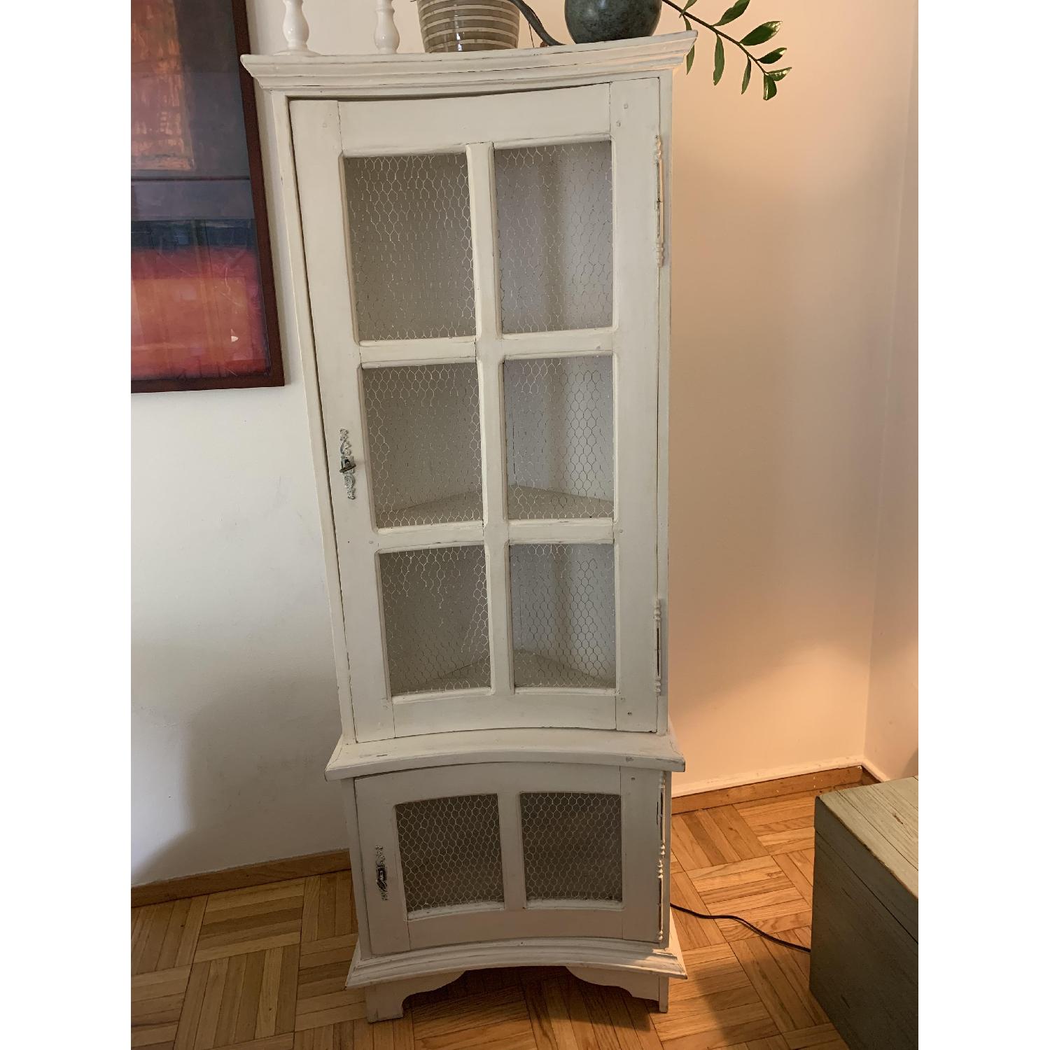 Celton Paris Shabby Chic Corner Armoire - AptDeco