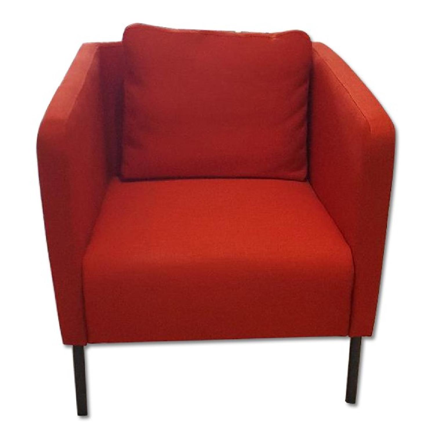Ikea Ekero Skiftebo Orange Fabric Chair - AptDeco