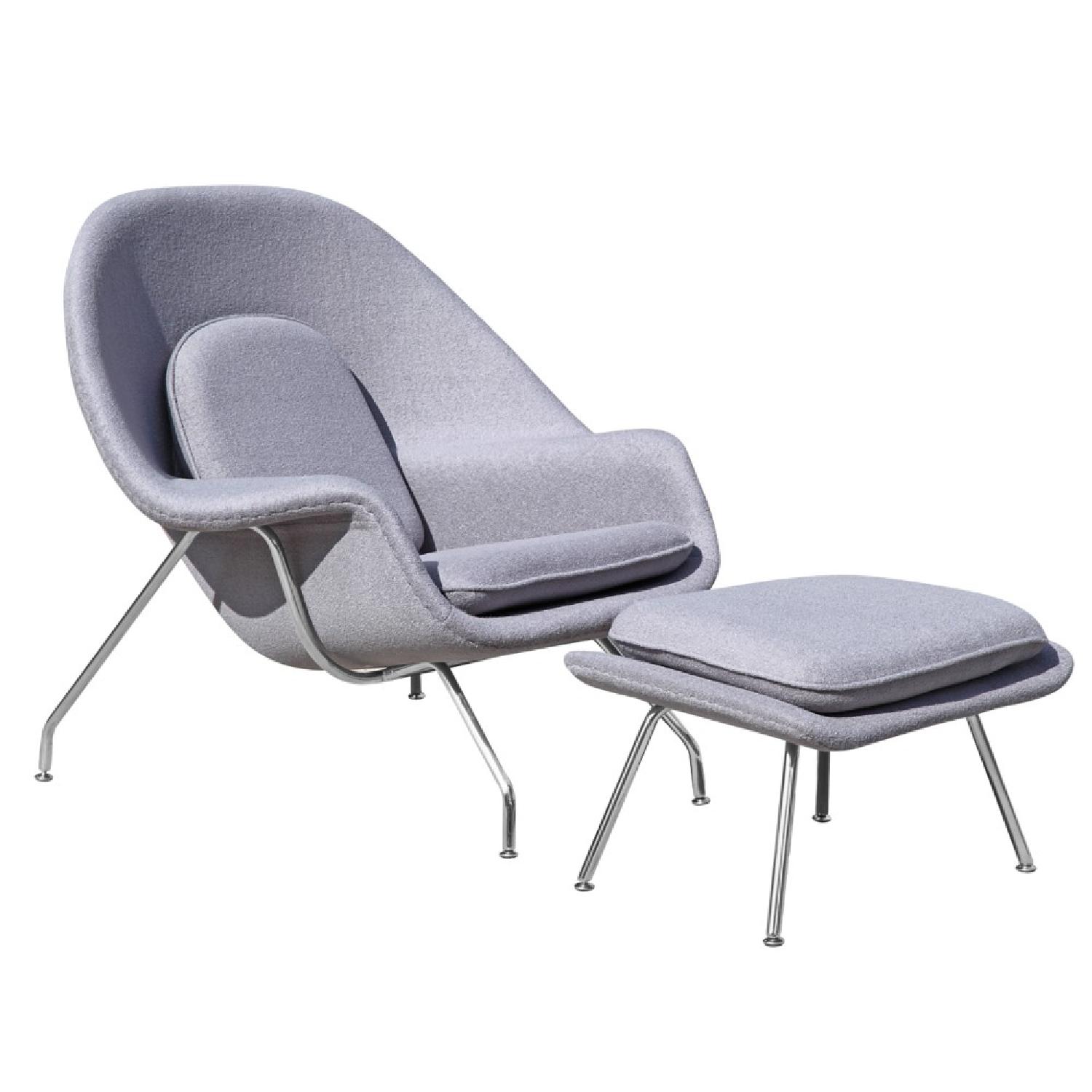 Manhattan Home Design Womb Chair in Light Grey - AptDeco