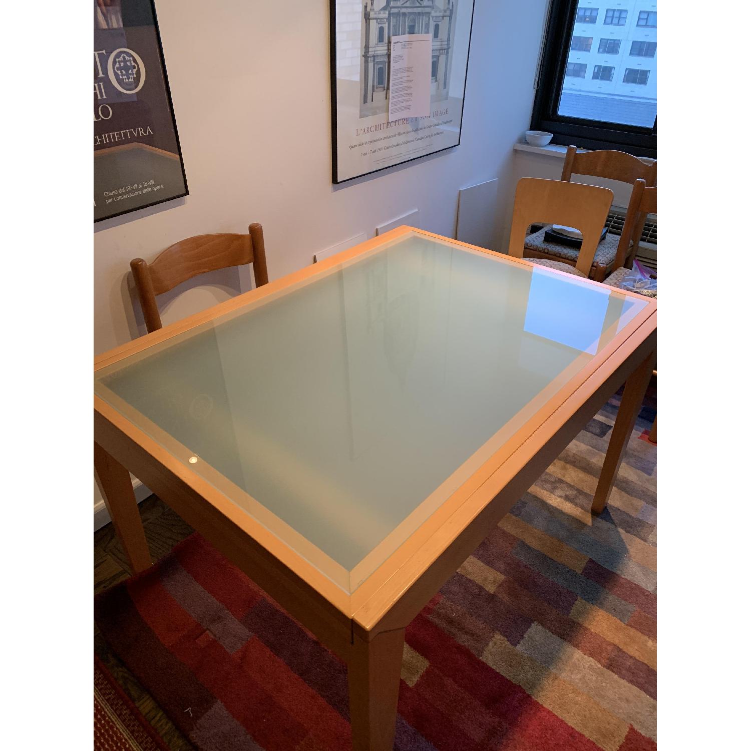 Calligaris Bon Ton Wood & Glass Extendable Dining Table - AptDeco