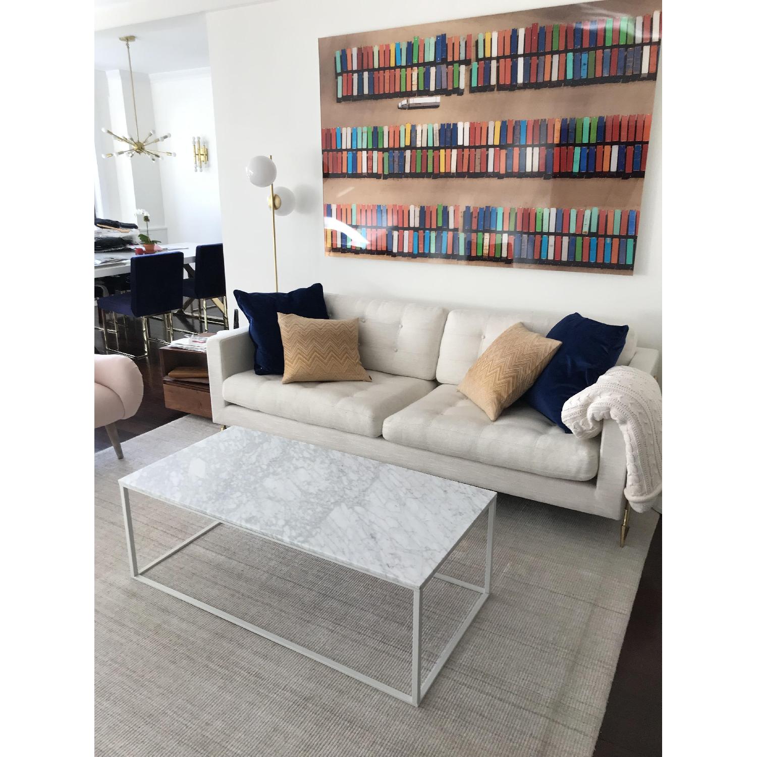 Blu Dot Minimalista White Marble Coffee Table - AptDeco