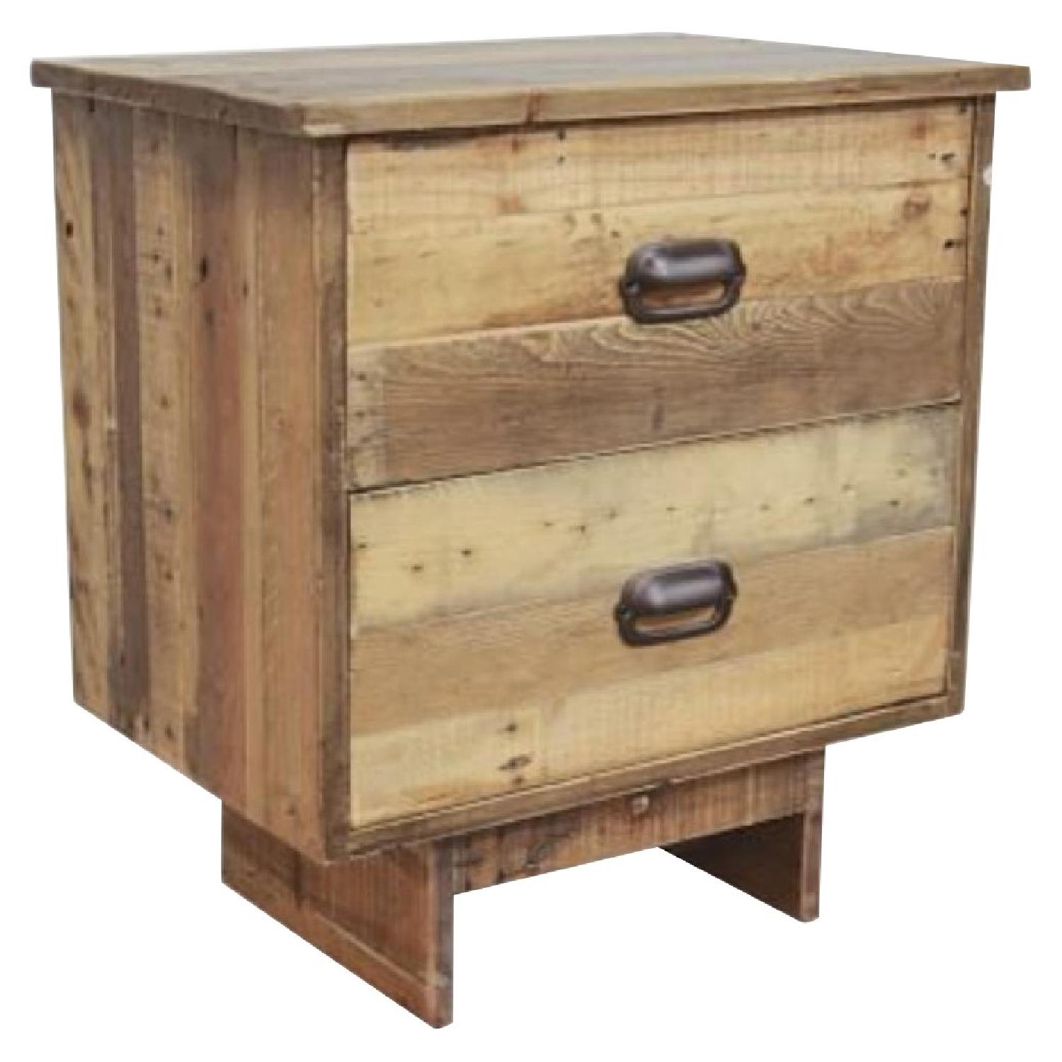 West Elm Emmerson Natural Reclaimed Wood 2 Drawer Nightstand