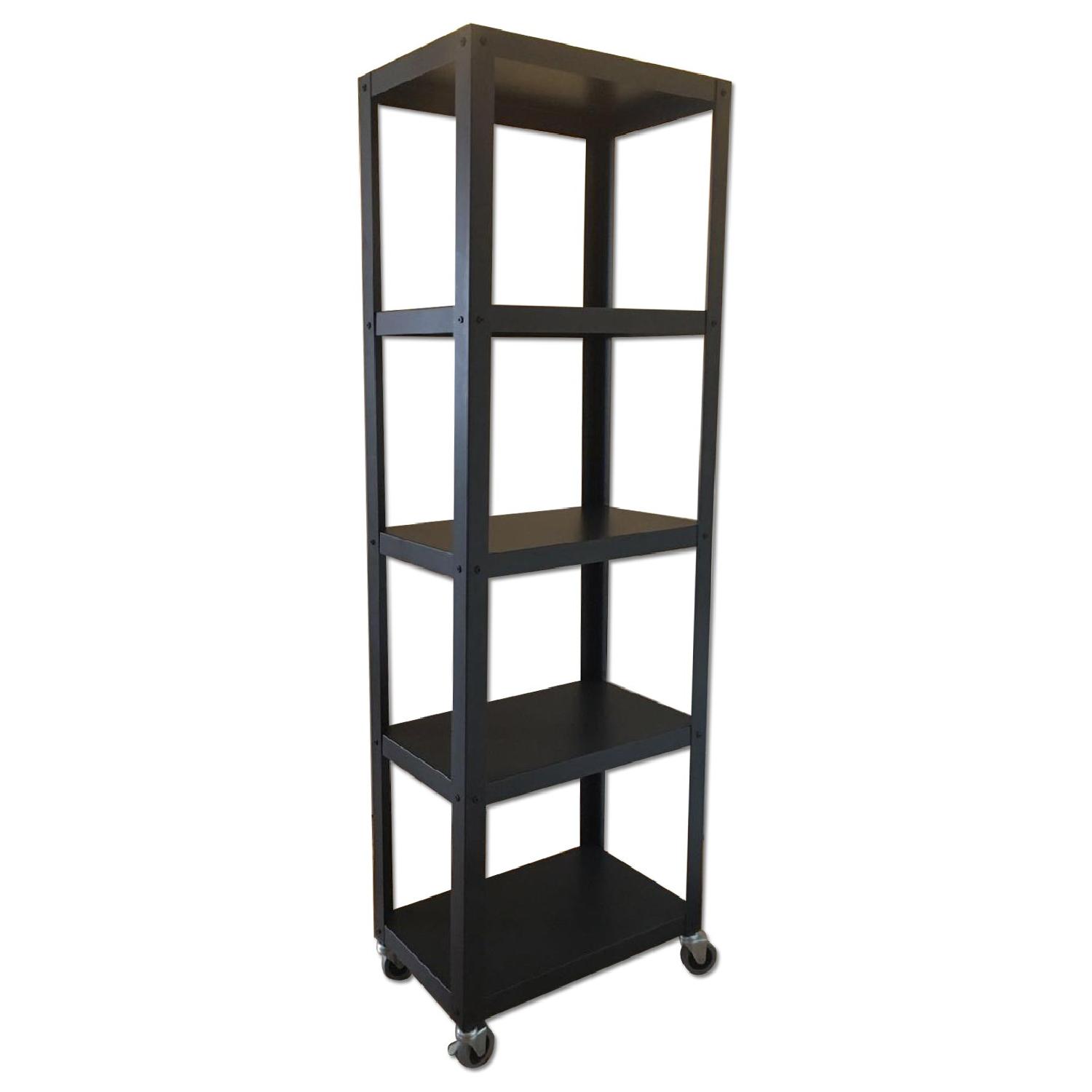 CB2 Go-Cart Carbon Five-Shelf Bookcase - AptDeco