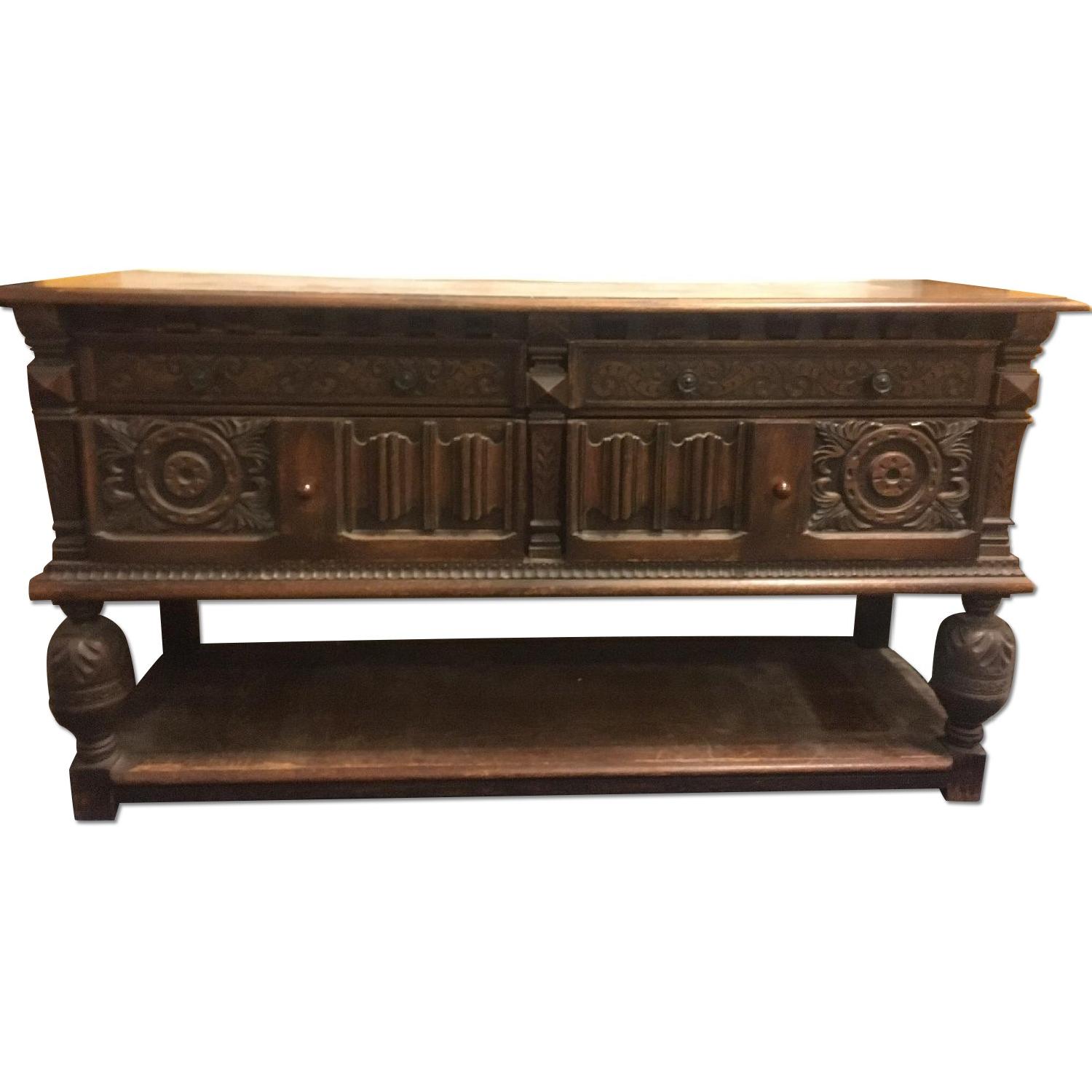 Antique Carved Wood Sideboard - AptDeco