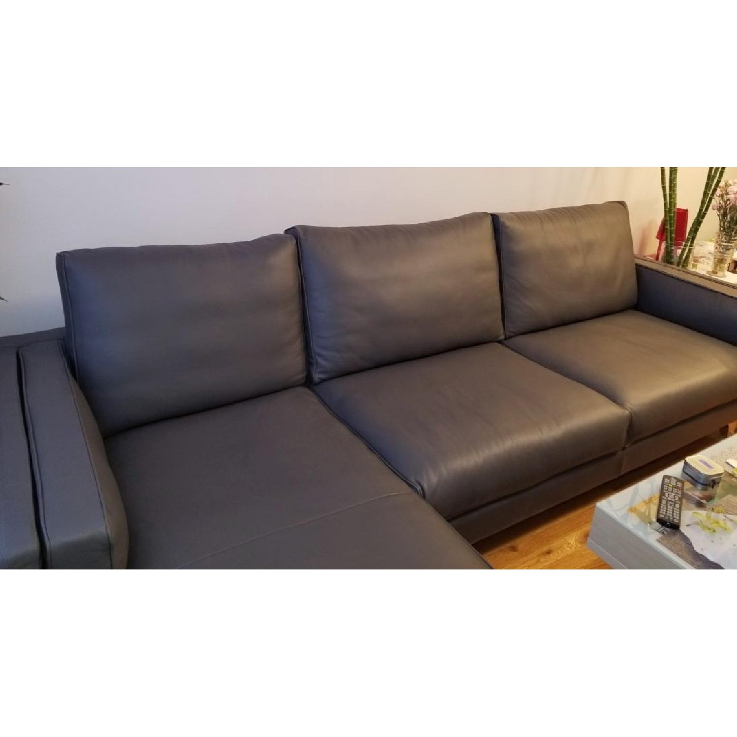 Calligaris Metro Leather 2-Piece Sectional Sofa - AptDeco