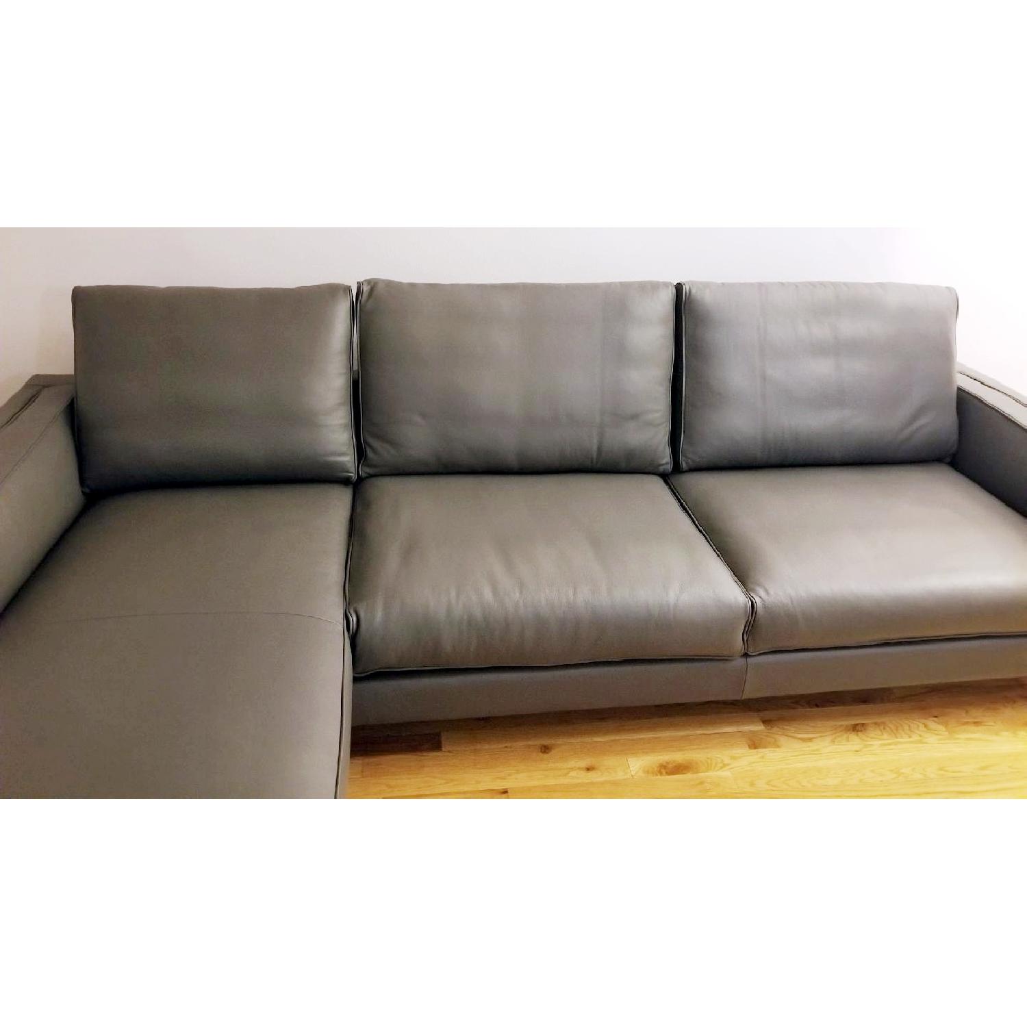 Calligaris Metro Leather 2-Piece Sectional Sofa - AptDeco