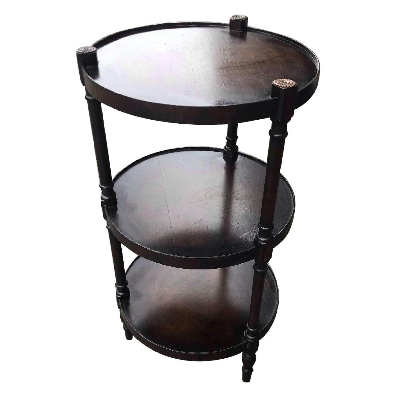 Antique 1930s Mahogany 3 Tier Side Table - AptDeco