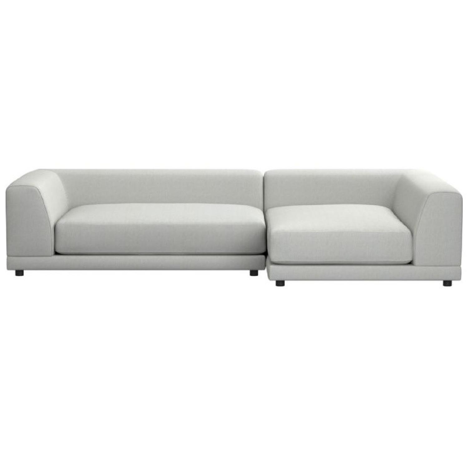 CB2 Uno Beige 2-Piece Sectional Sofa - AptDeco