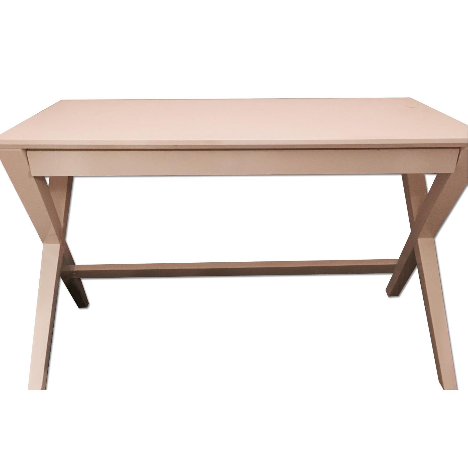 Crate & Barrel Spotlight White Writing Desk - AptDeco