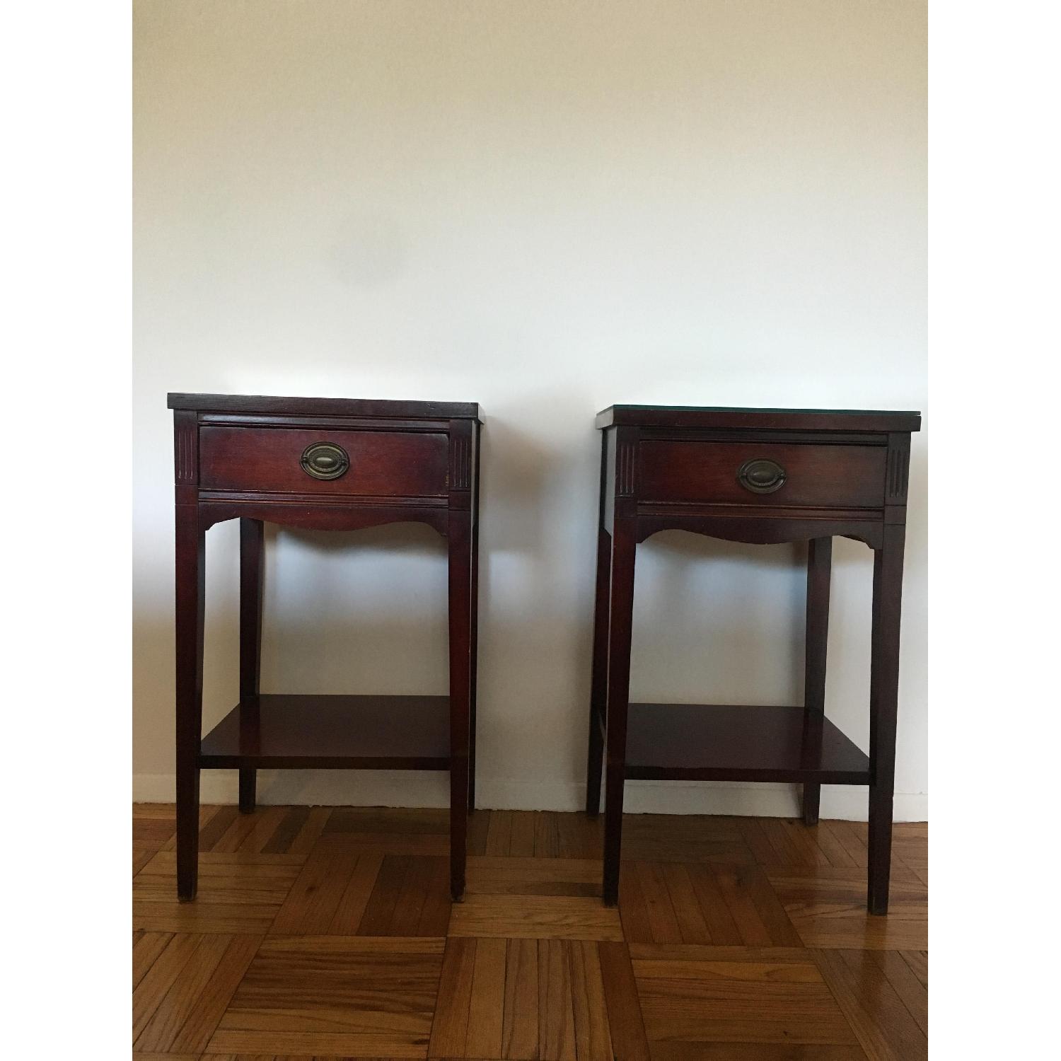 Solid Mahogany Night Tables - AptDeco