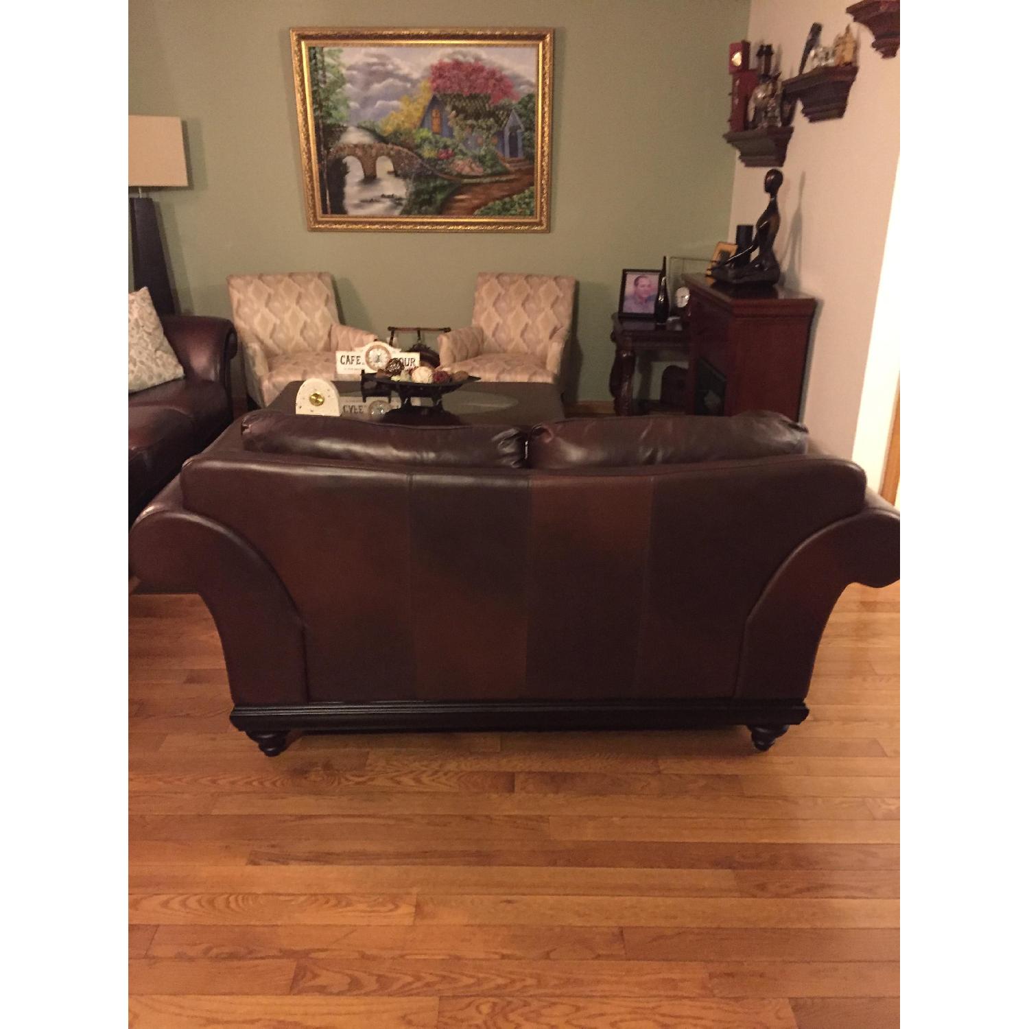 Jennifer Convertibles Leather 3 Seater Sofa + Loveseat - AptDeco