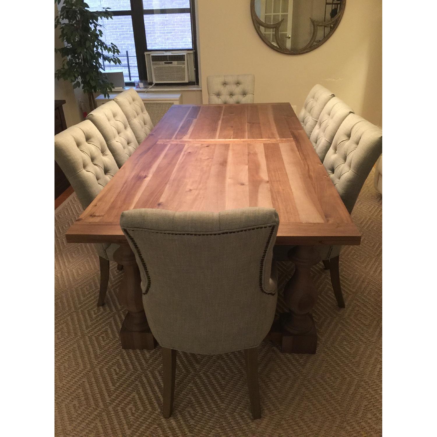Restoration Hardware Rectangular Dining Table w/ 8 Martine Upholstered ...