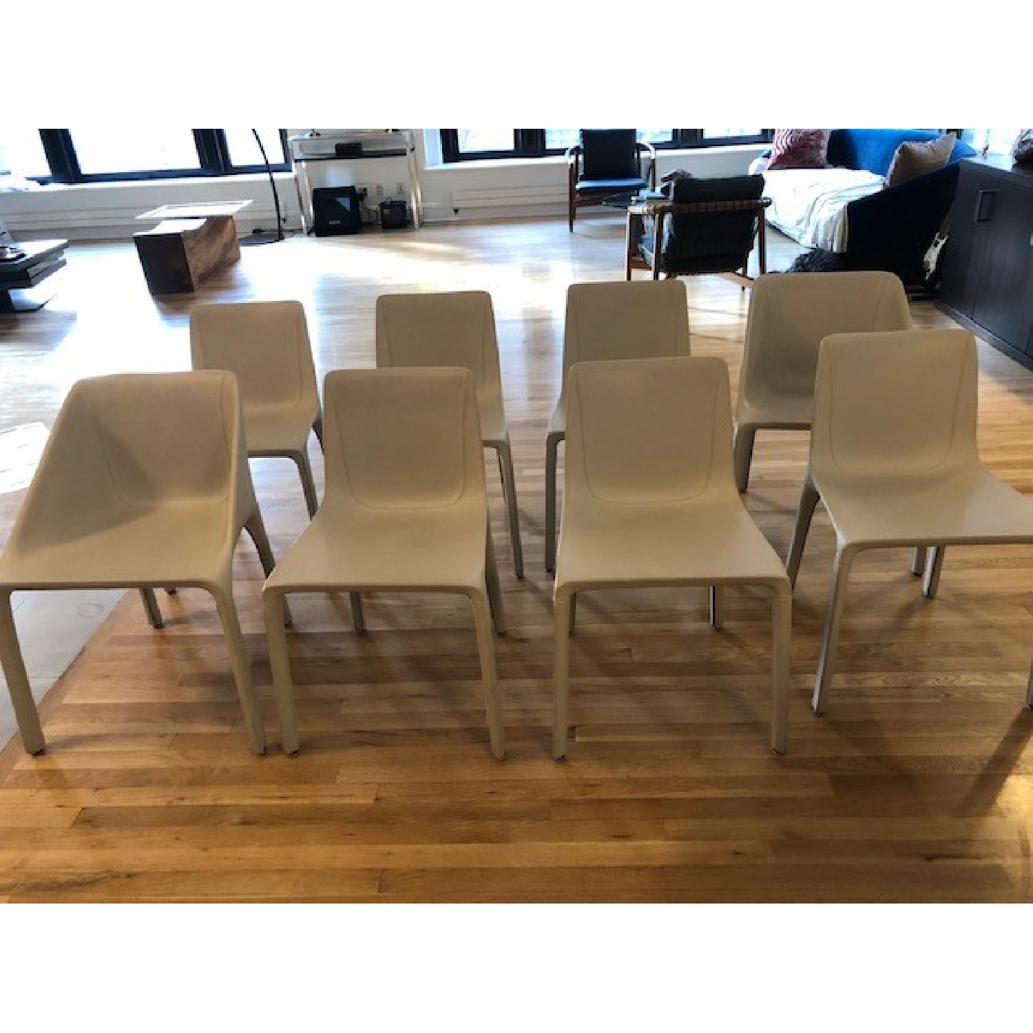 Poliform Manta Chairs in Putty Leather - AptDeco