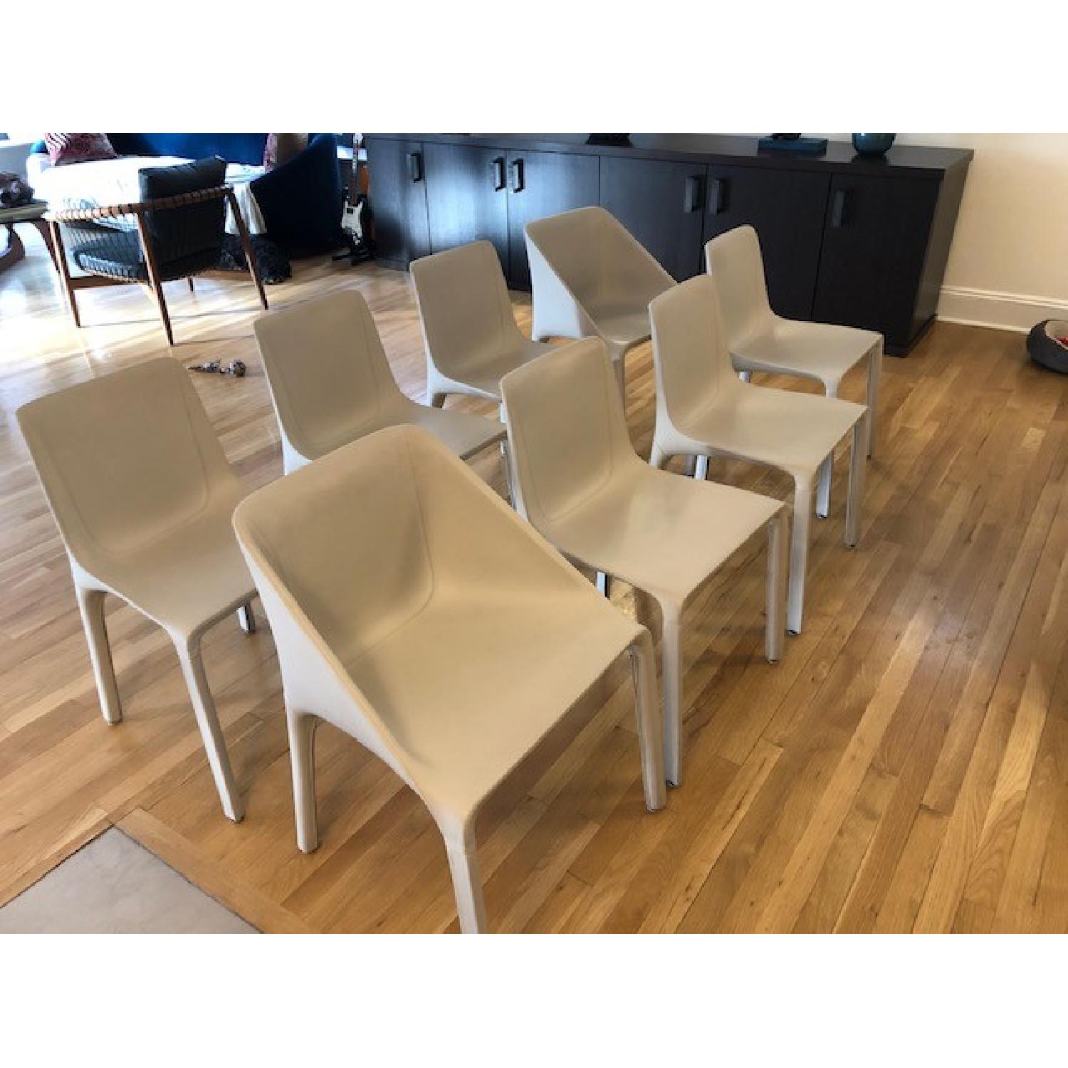 Poliform Manta Chairs in Putty Leather - AptDeco