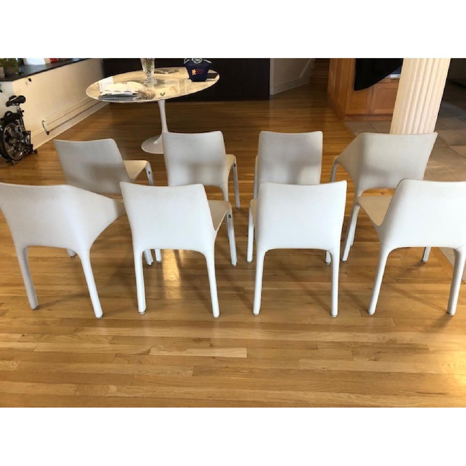 Poliform Manta Chairs in Putty Leather - AptDeco