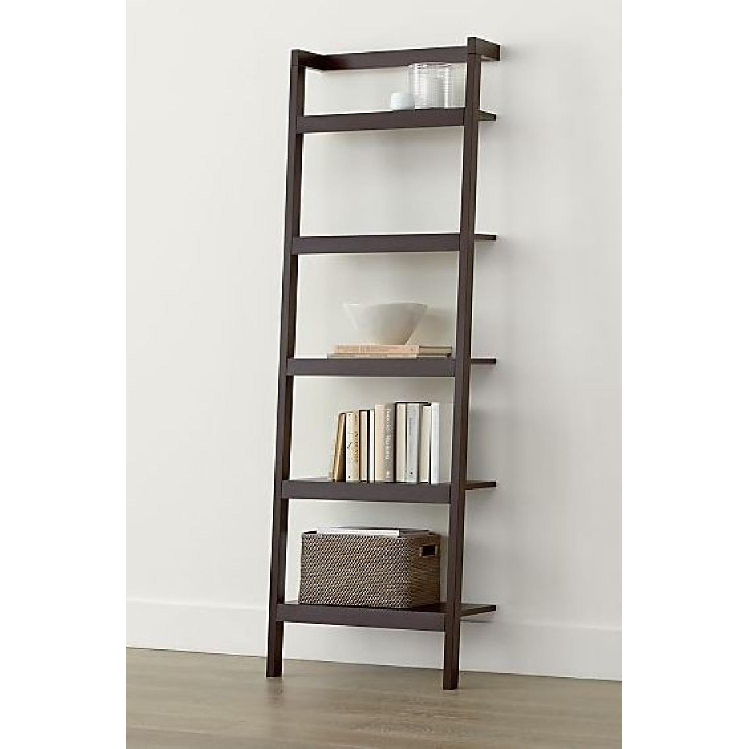 Crate & Barrel Sawyer Mocha Leaning Bookcases - AptDeco