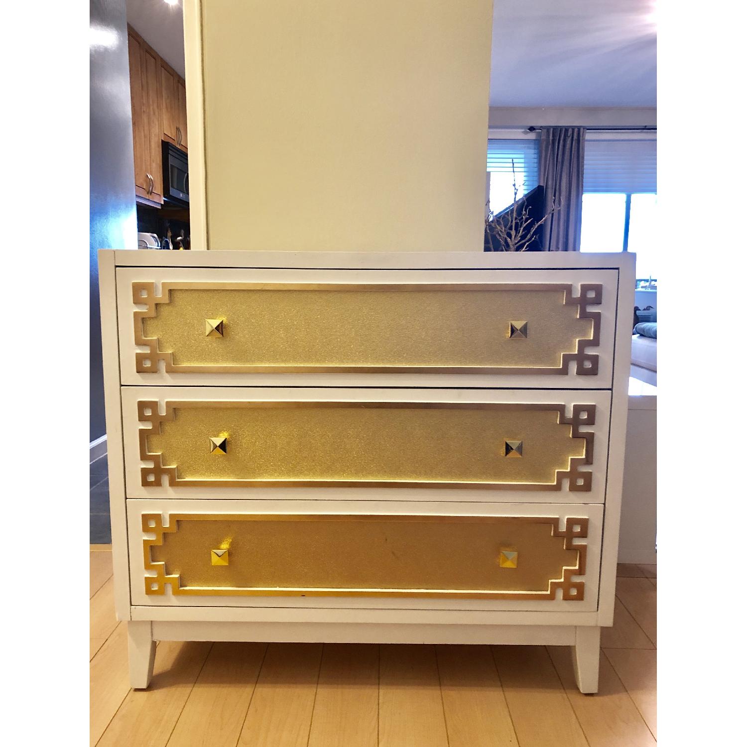 Home Meridian White 3 Drawer Accent Chest AptDeco