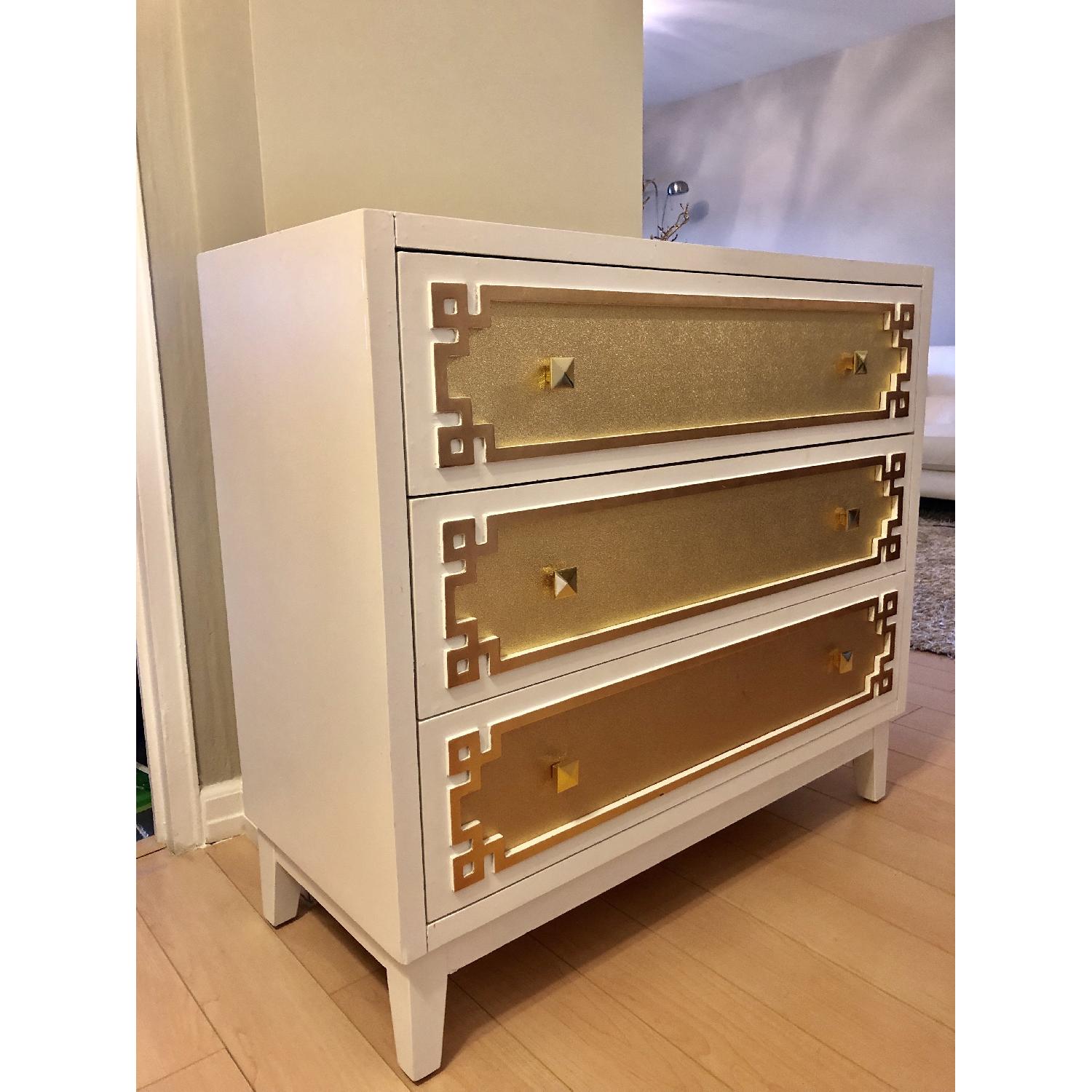 Home Meridian White 3-Drawer Accent Chest - AptDeco