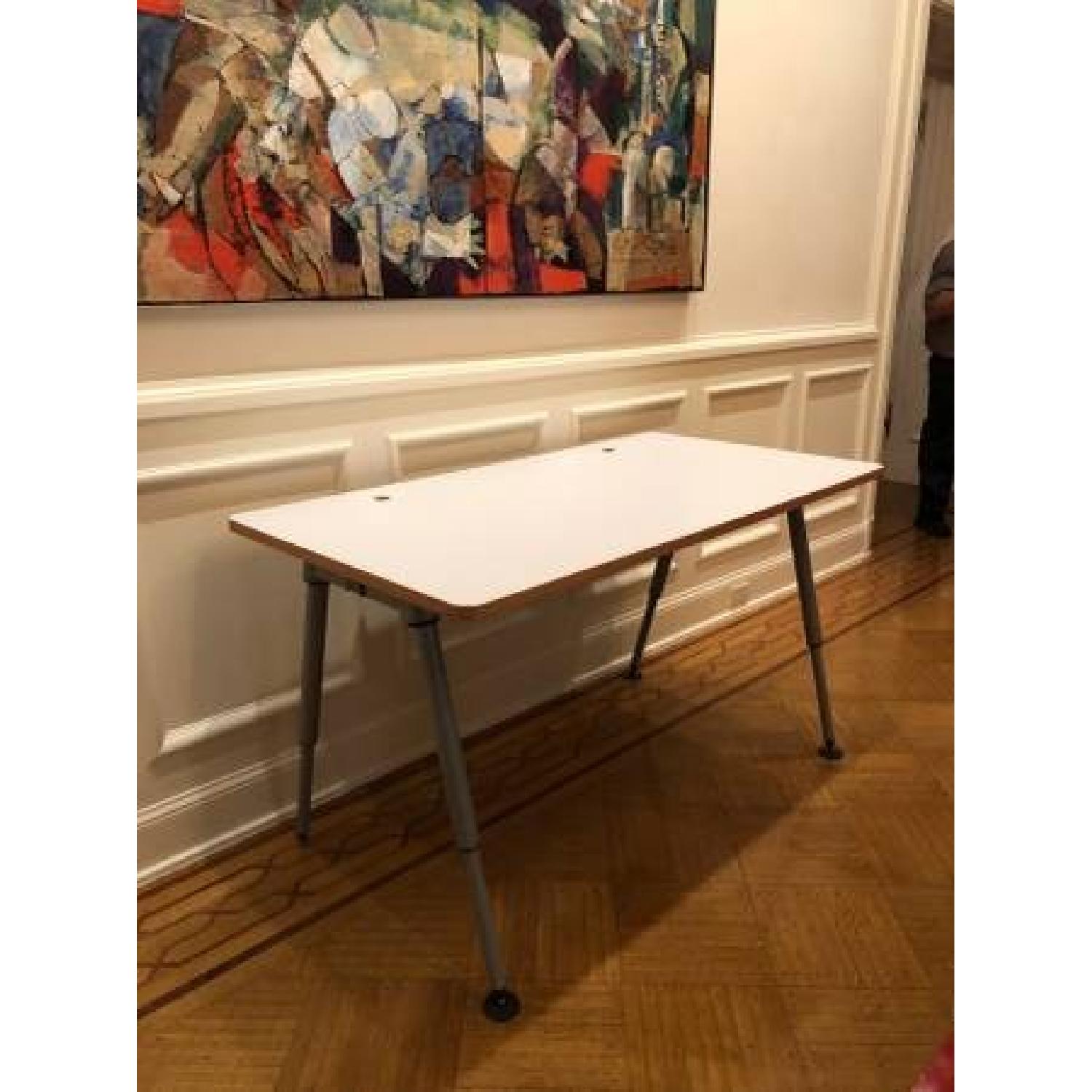 Herman Miller Abak White Art Desk w/ Adjustable Legs - AptDeco