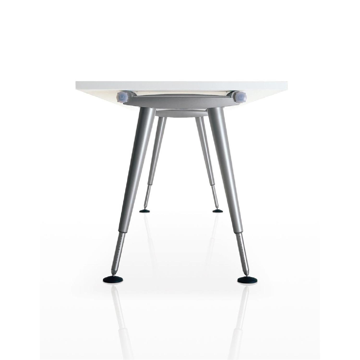 Herman Miller Abak White Art Desk w/ Adjustable Legs - AptDeco