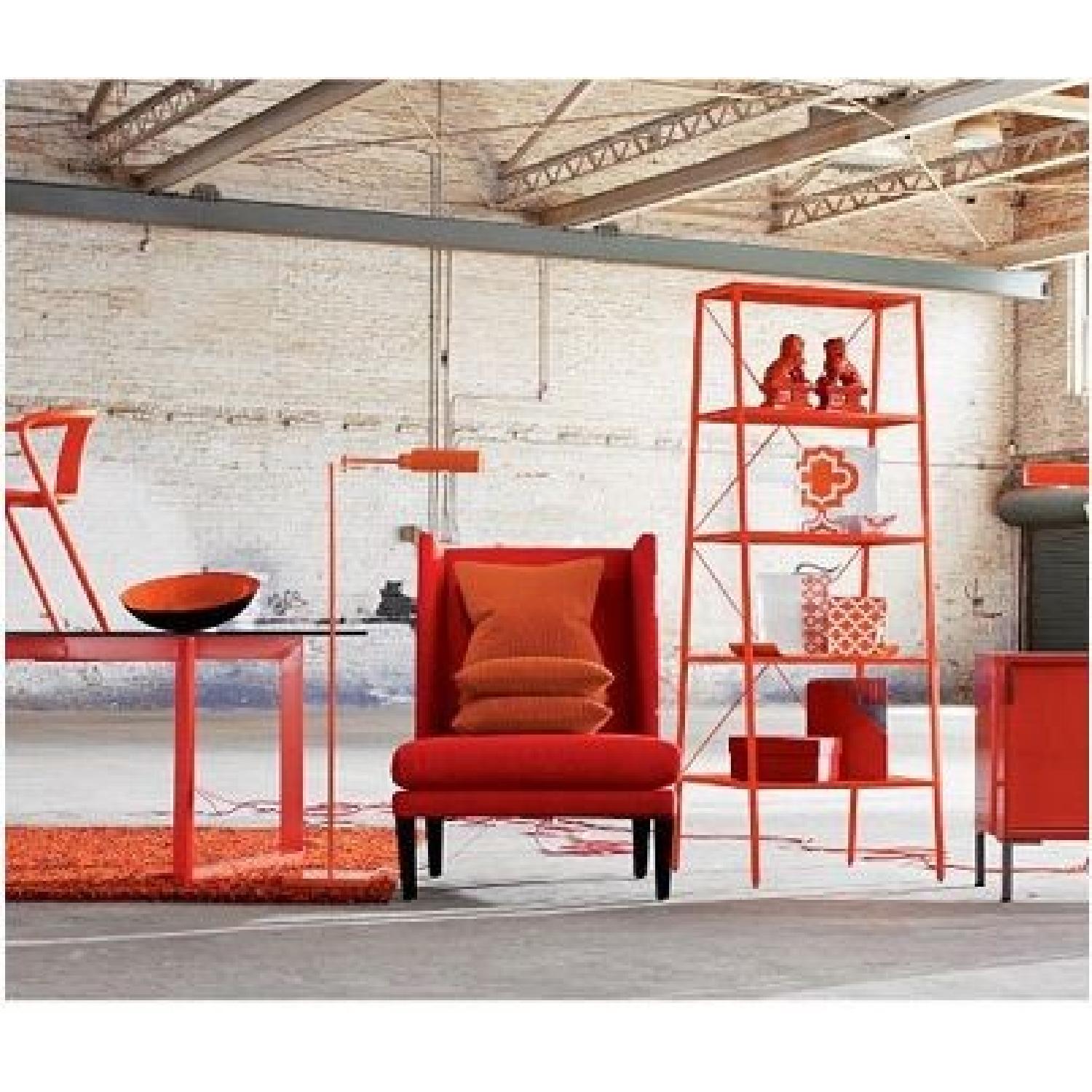CB2 Tapered Burnt Orange Bookcases - AptDeco