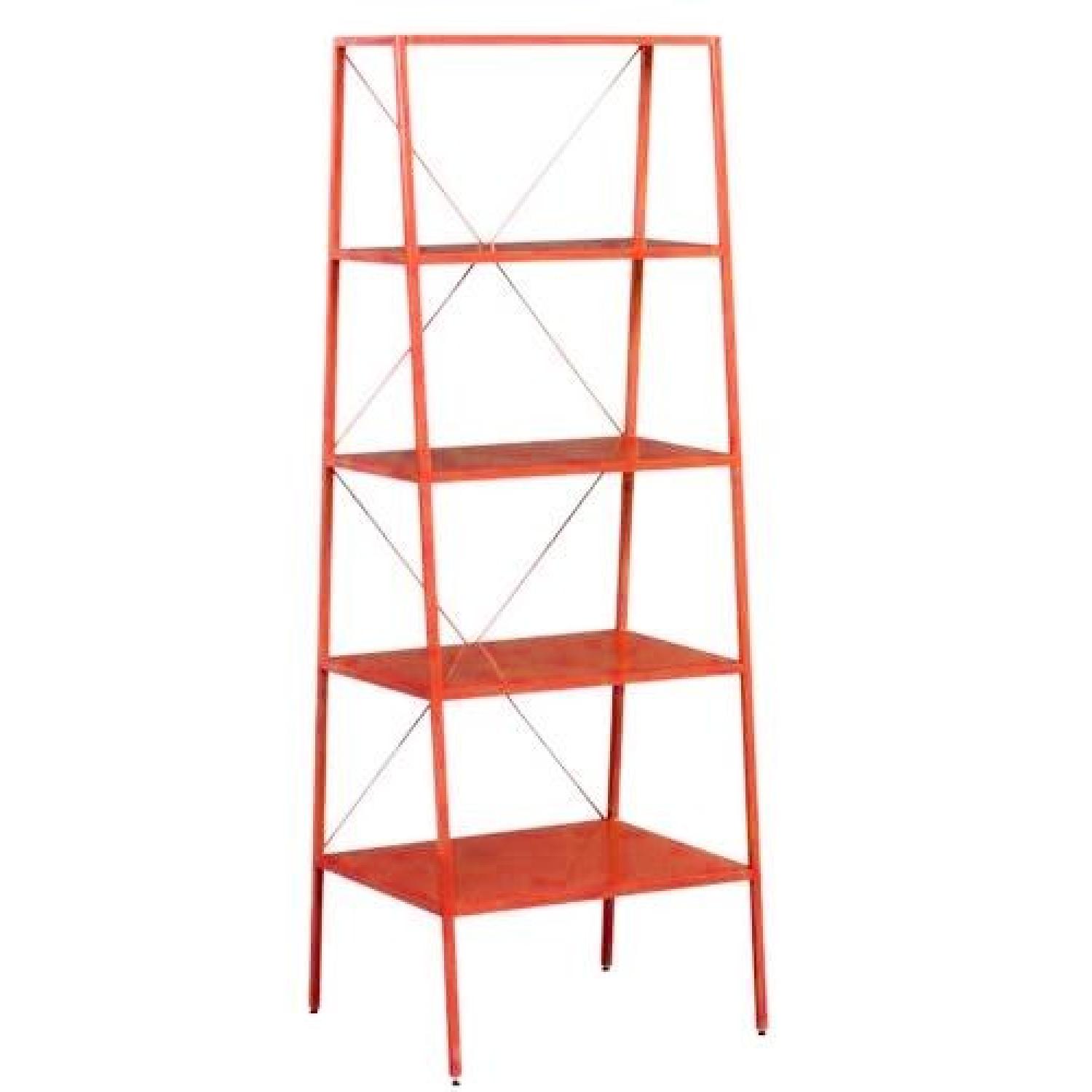 CB2 Tapered Burnt Orange Bookcases - AptDeco