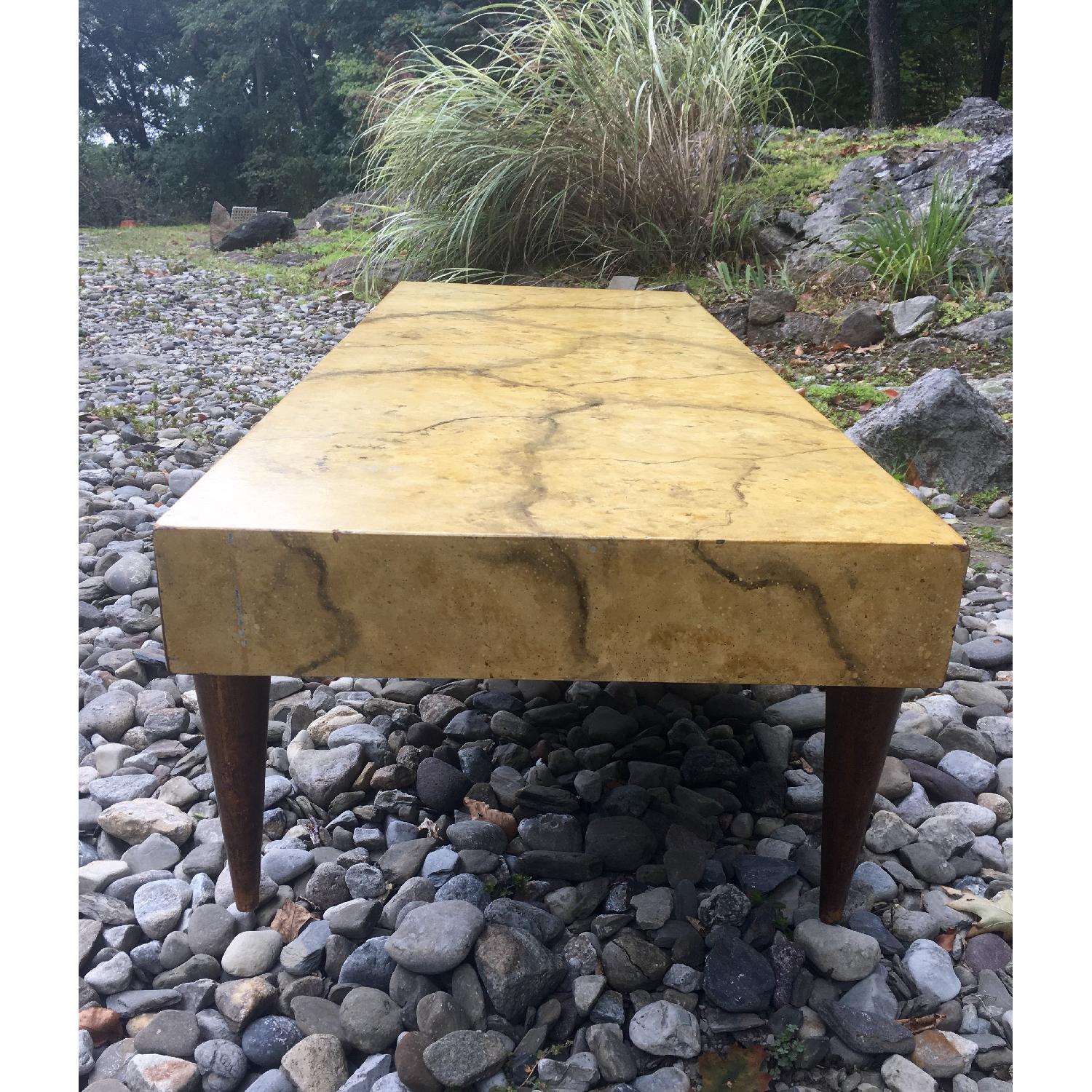 1940's Hollywood Regency Faux Marble Coffee Table - AptDeco