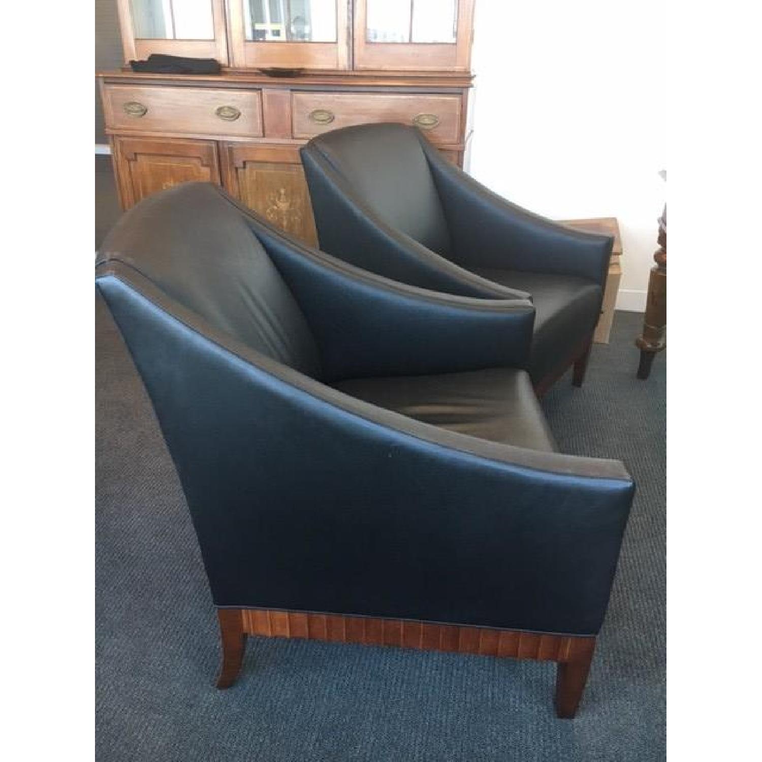 HBF Charlie Lounge Chairs w/ Fluted Wood Base - AptDeco