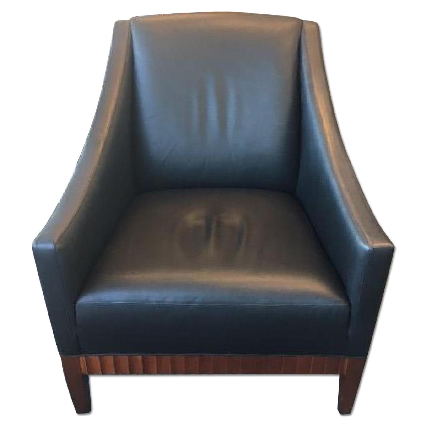 HBF Charlie Lounge Chairs w/ Fluted Wood Base - AptDeco