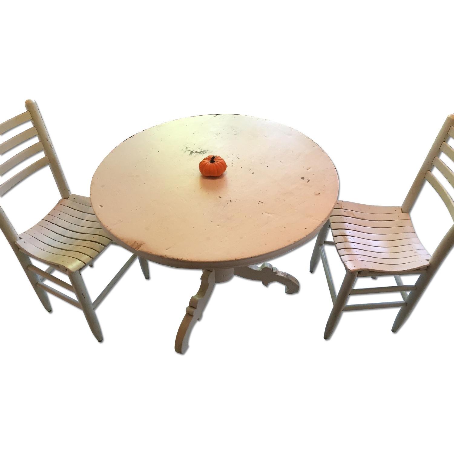 Antique Bali Table w/ 2 Chairs - AptDeco