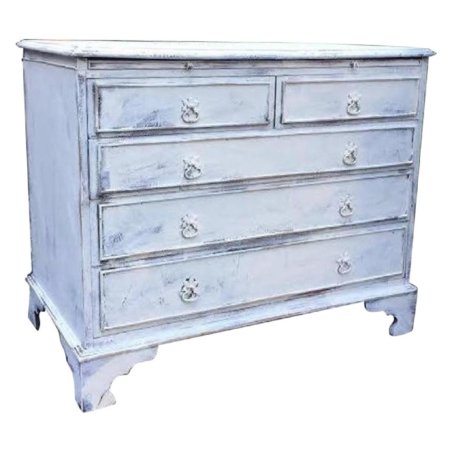 White Distressed Country Cottage Shabby Chic Dresser - AptDeco