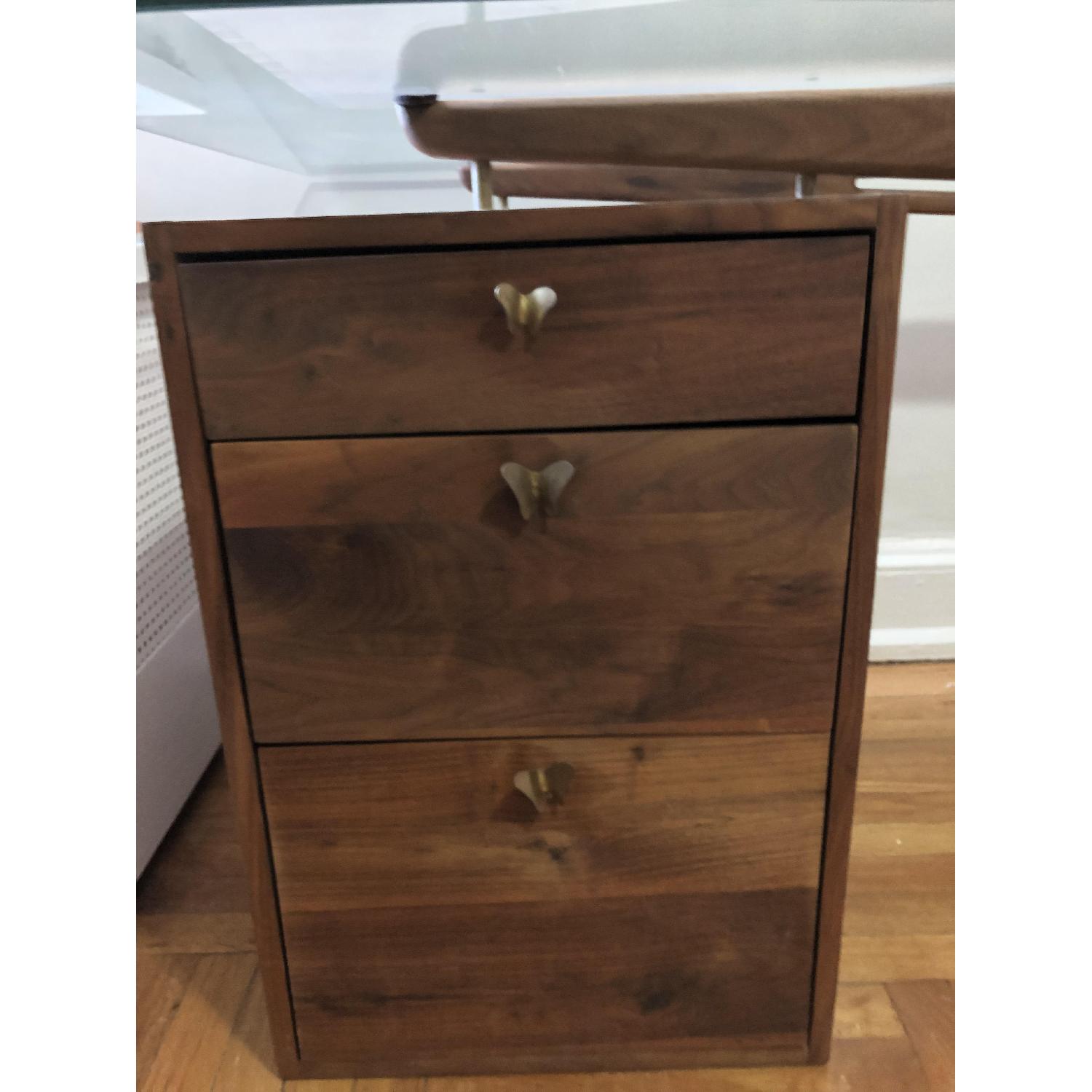 Organic Modernism Jetson Glass Top Desk - AptDeco