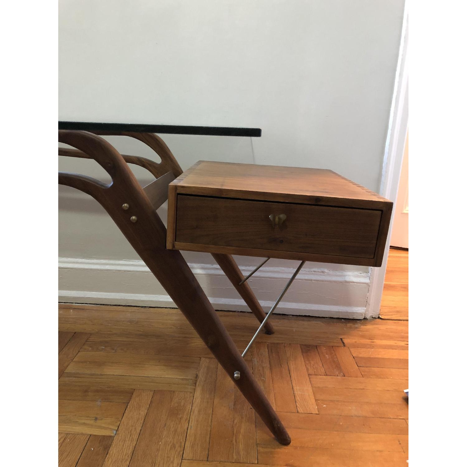 Organic Modernism Jetson Glass Top Desk - AptDeco